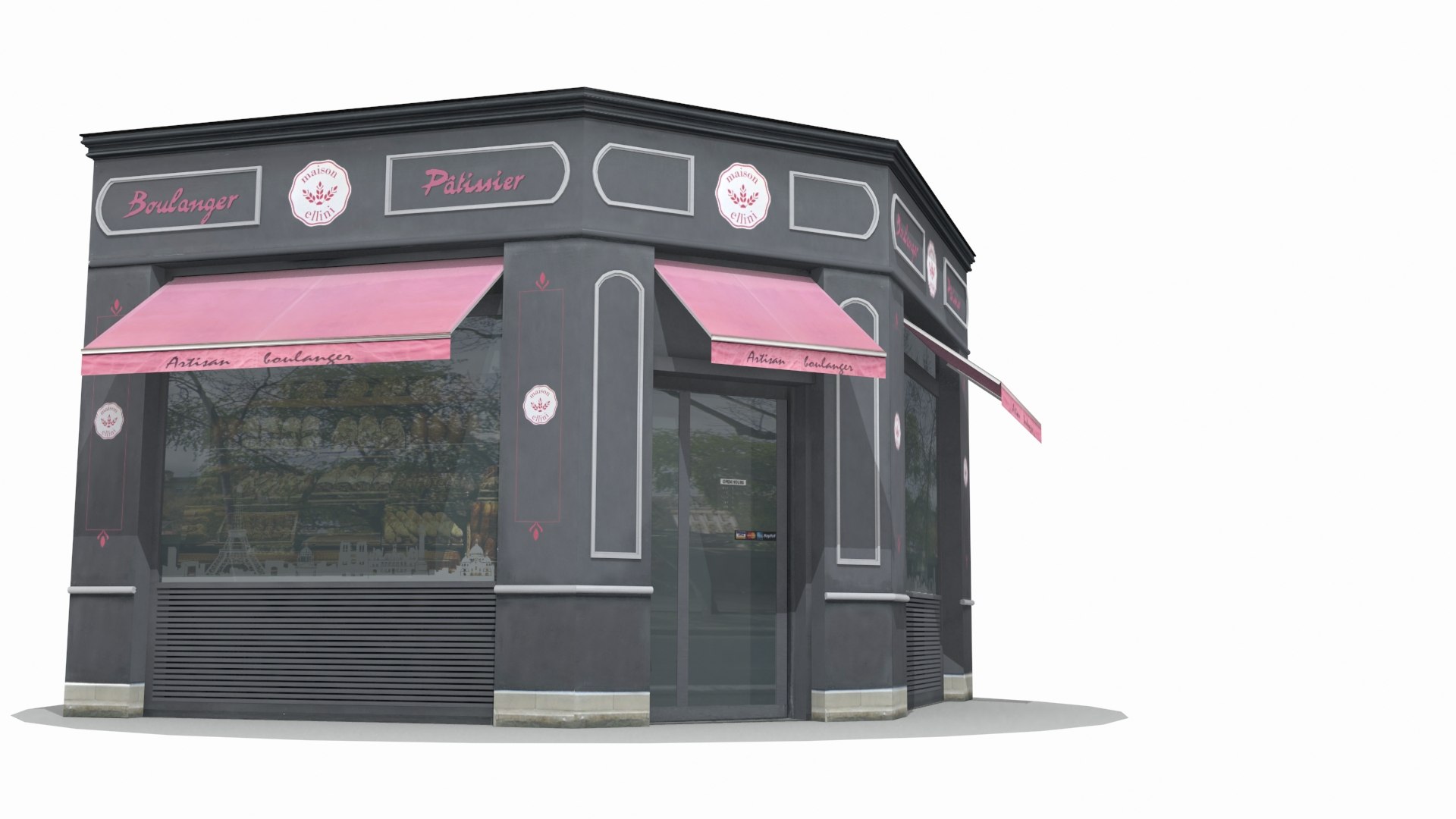 Corner Store Facade 3D Model - TurboSquid 1639361