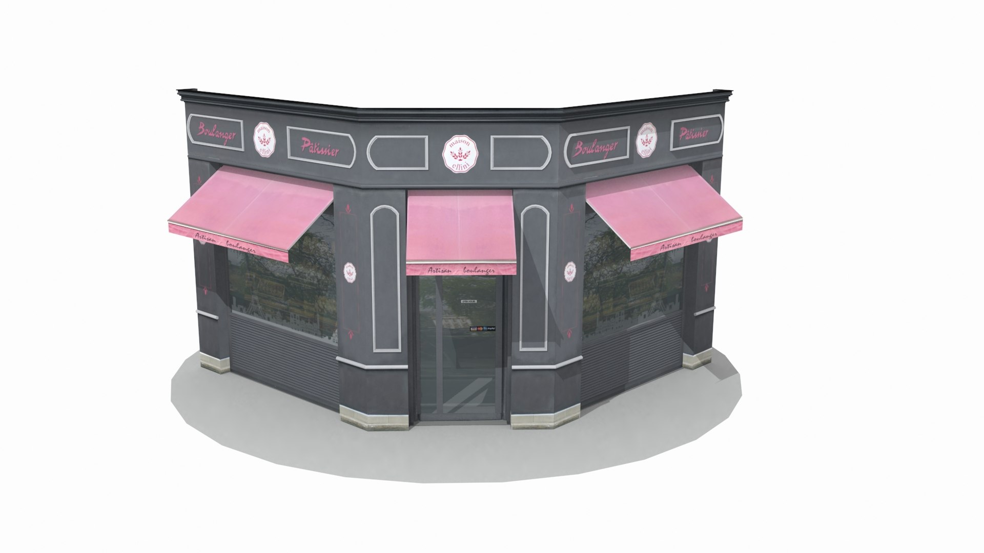 Corner Store Facade 3D Model - TurboSquid 1639361