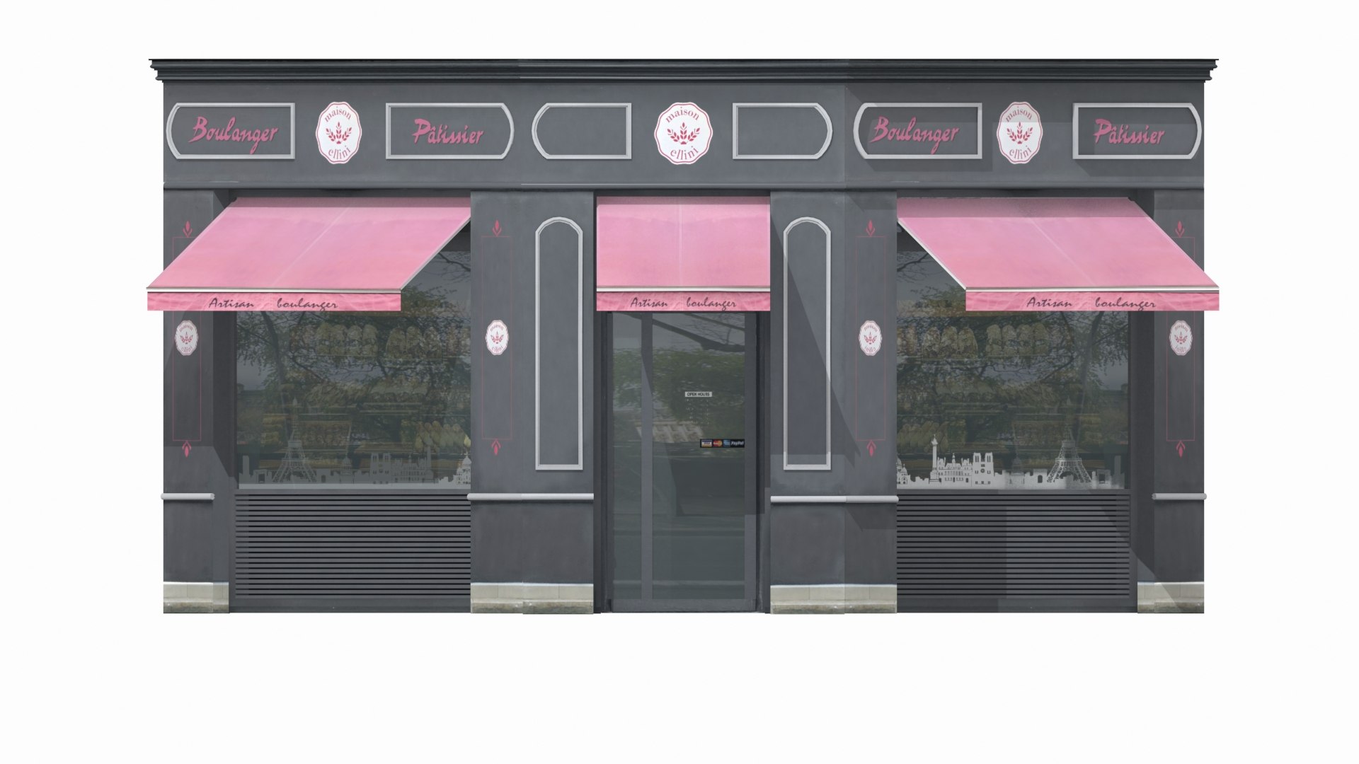 Corner Store Facade 3D Model - TurboSquid 1639361