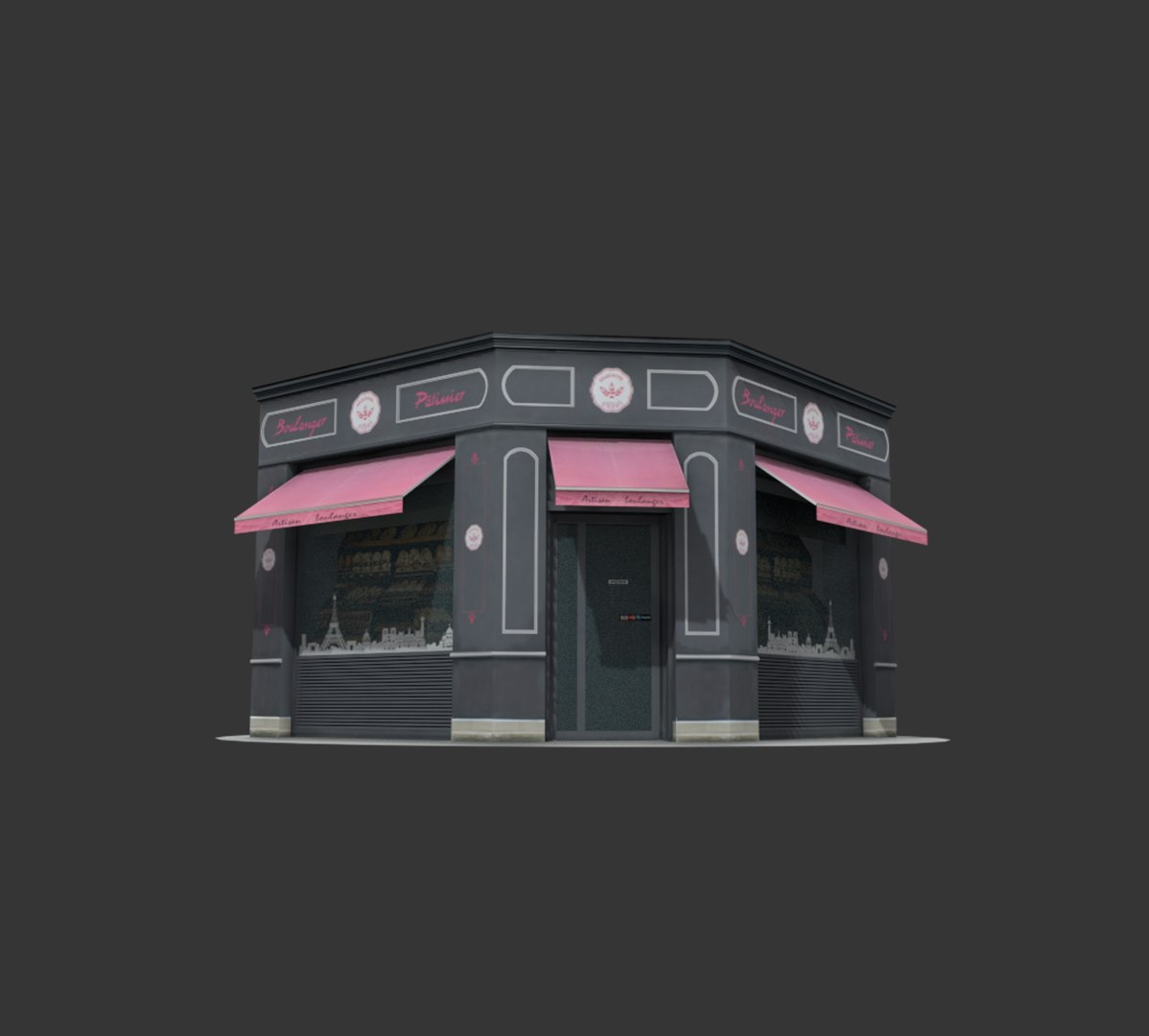 Corner Store Facade 3D Model - TurboSquid 1639361