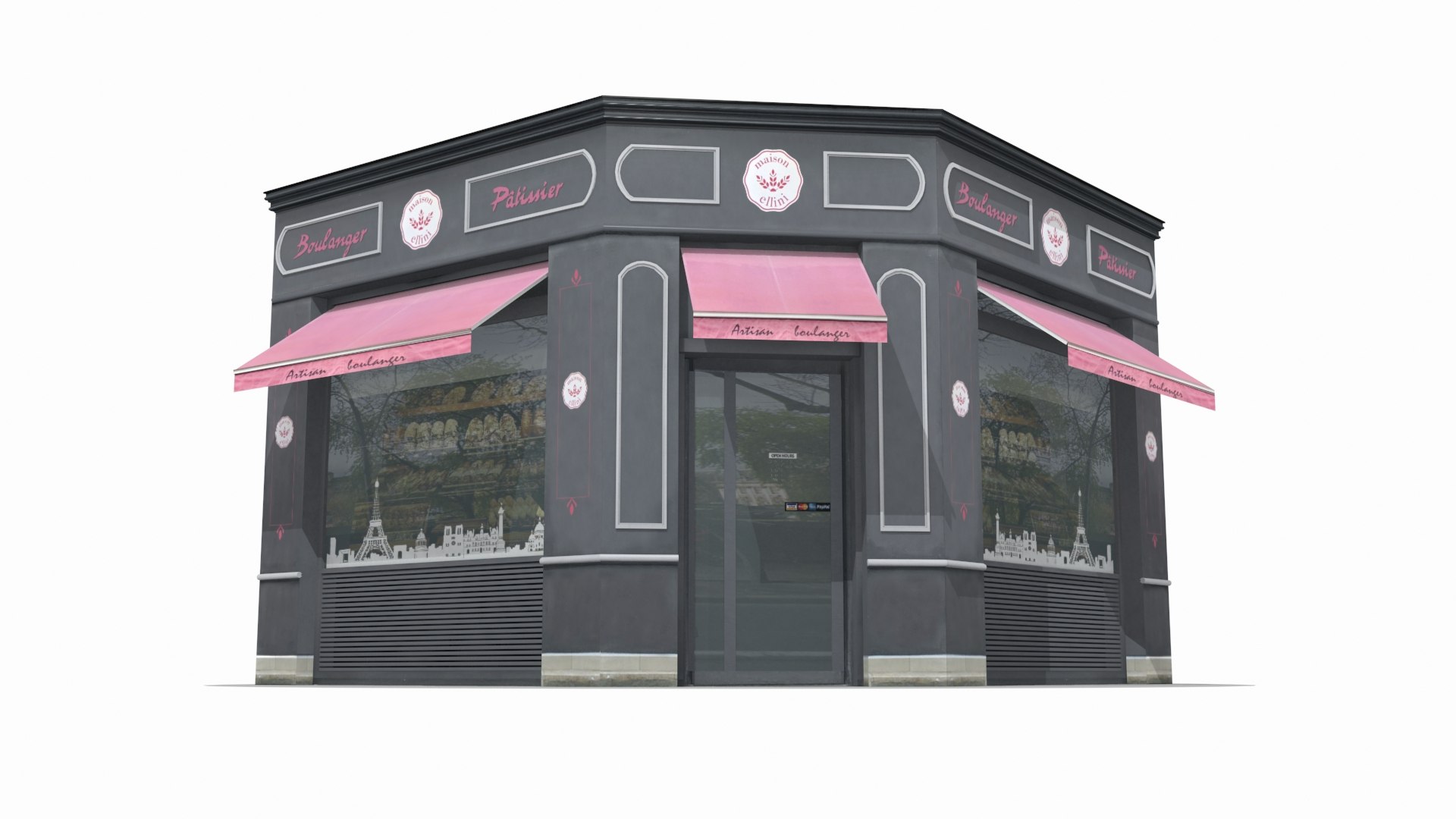 Corner Store Facade 3D Model - TurboSquid 1639361