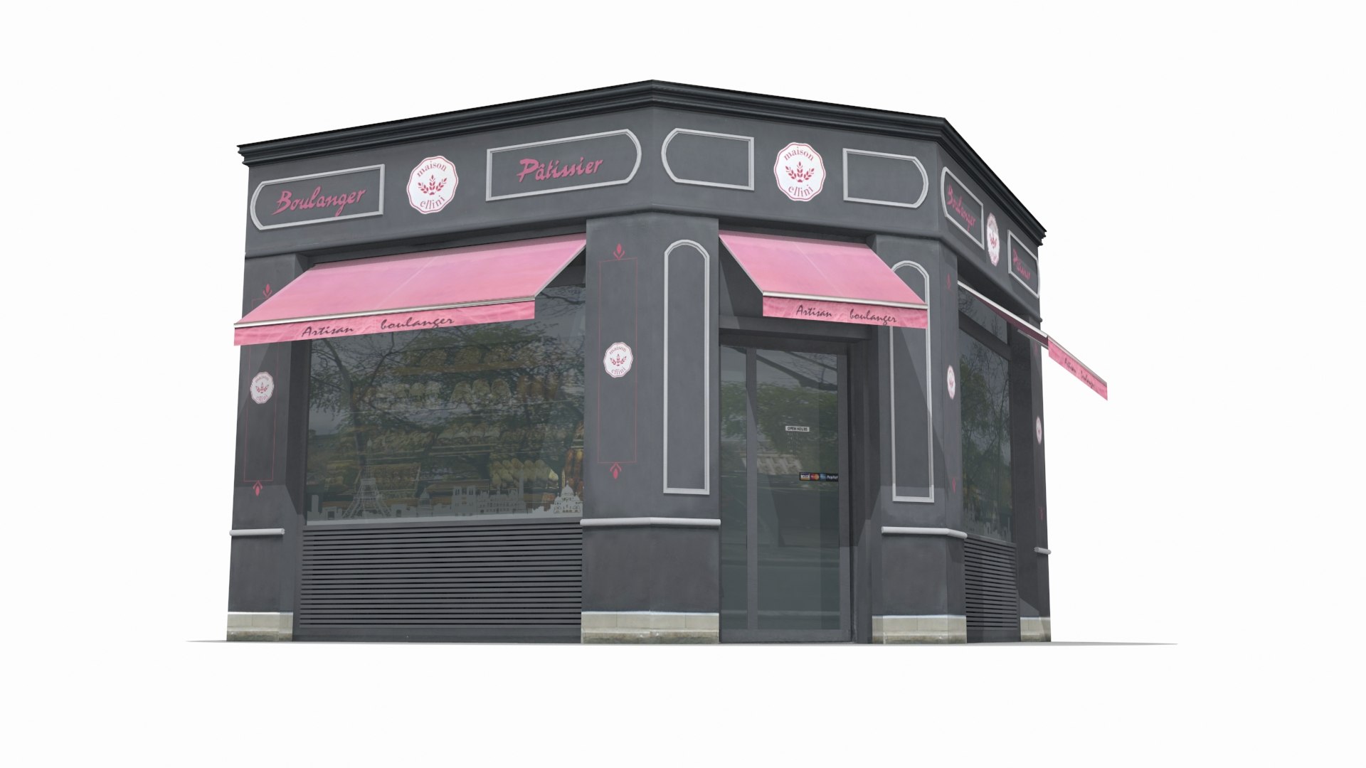 Corner Store Facade 3D Model - TurboSquid 1639361