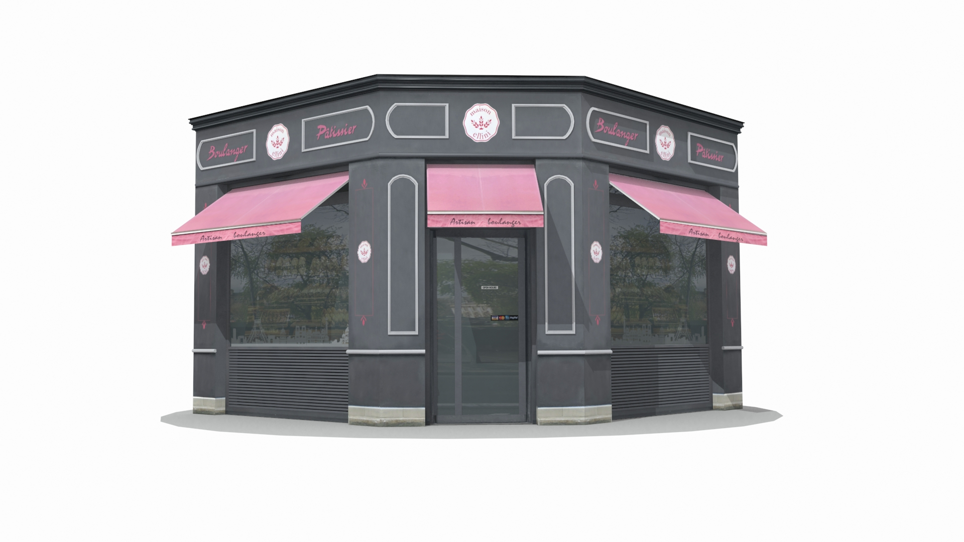 Corner Store Facade 3D Model - TurboSquid 1639361