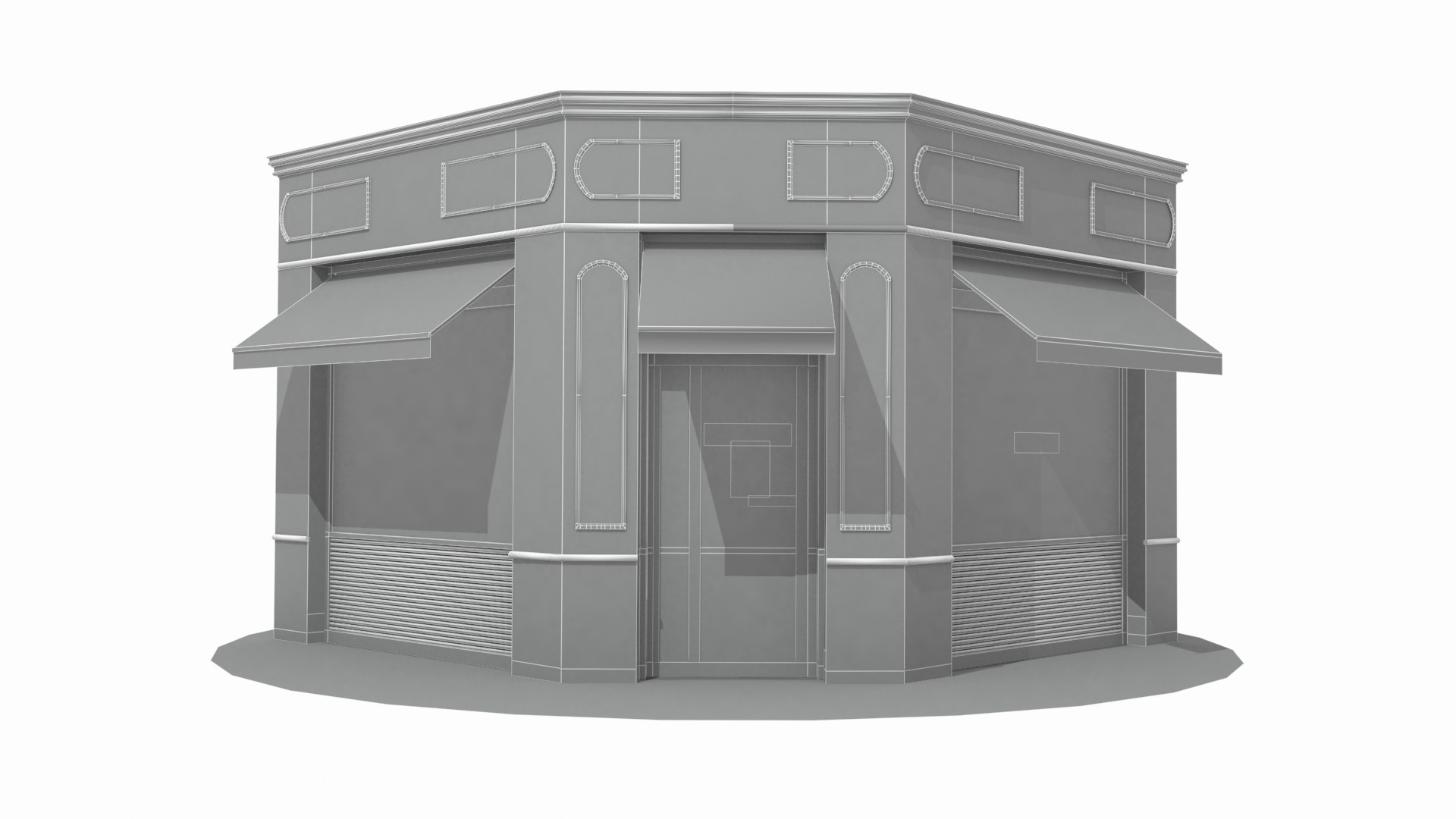 Corner Store Facade 3D Model - TurboSquid 1639361