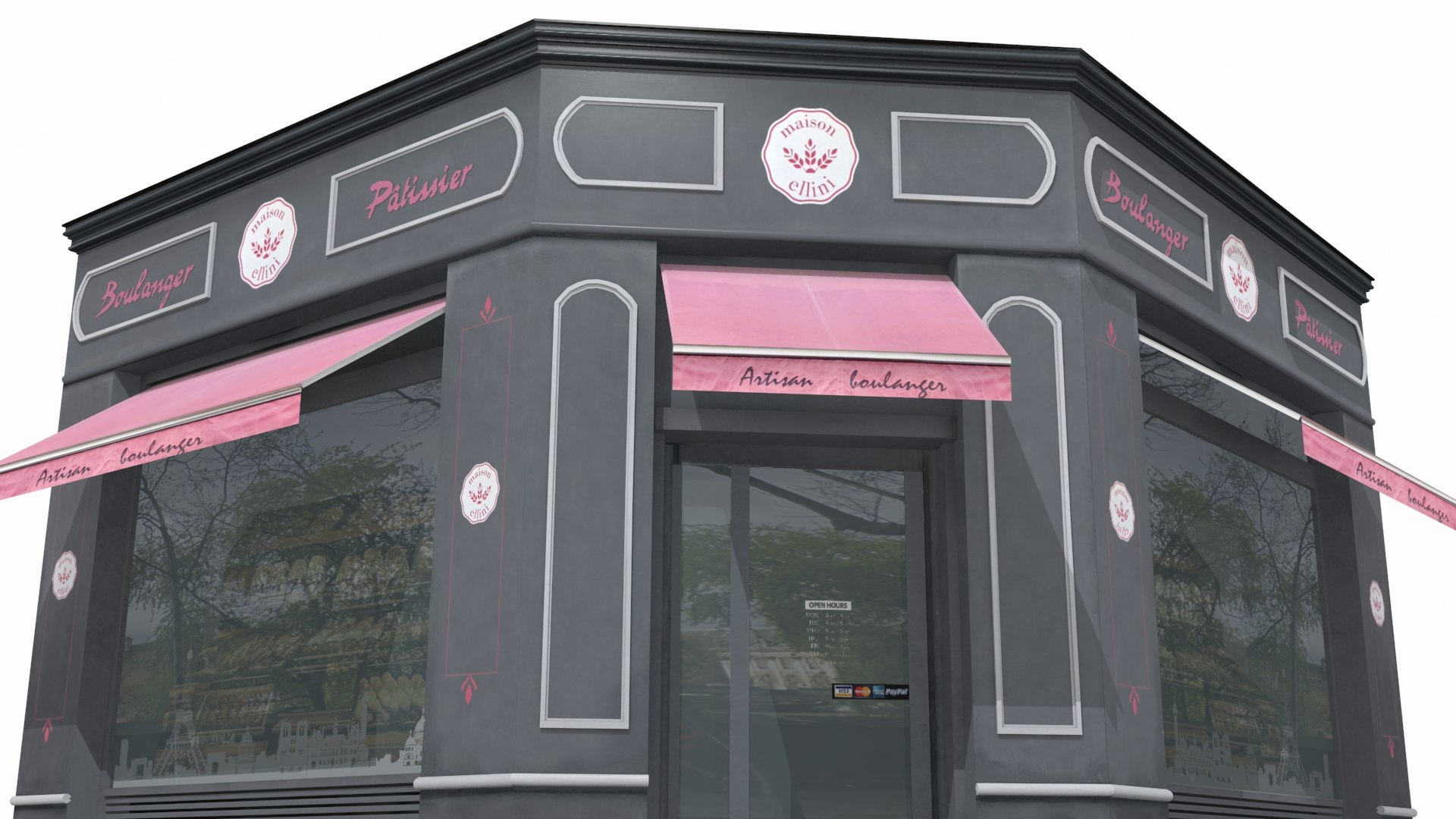 Corner Store Facade 3D Model - TurboSquid 1639361