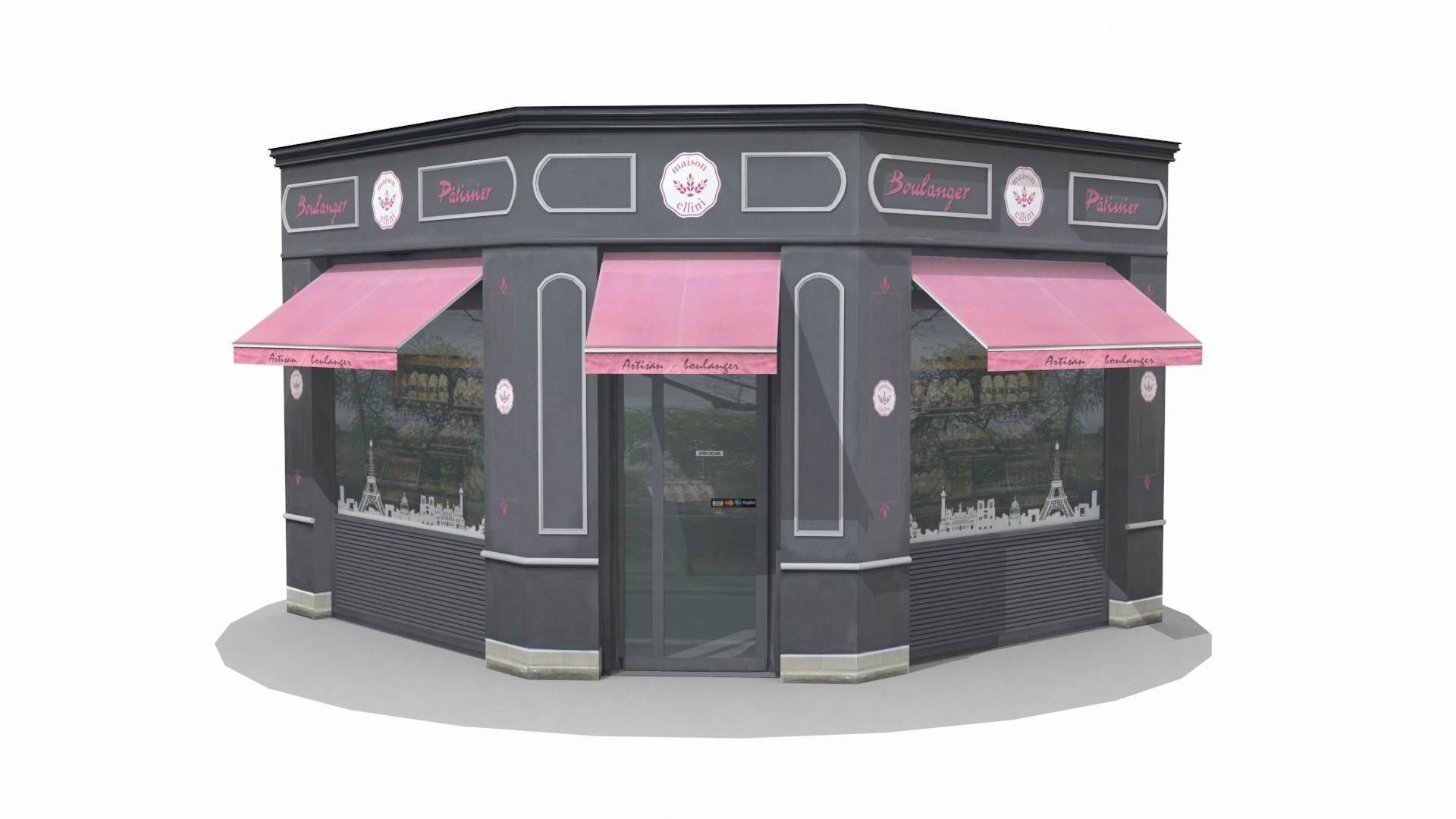 Corner Store Facade 3D Model - TurboSquid 1639361