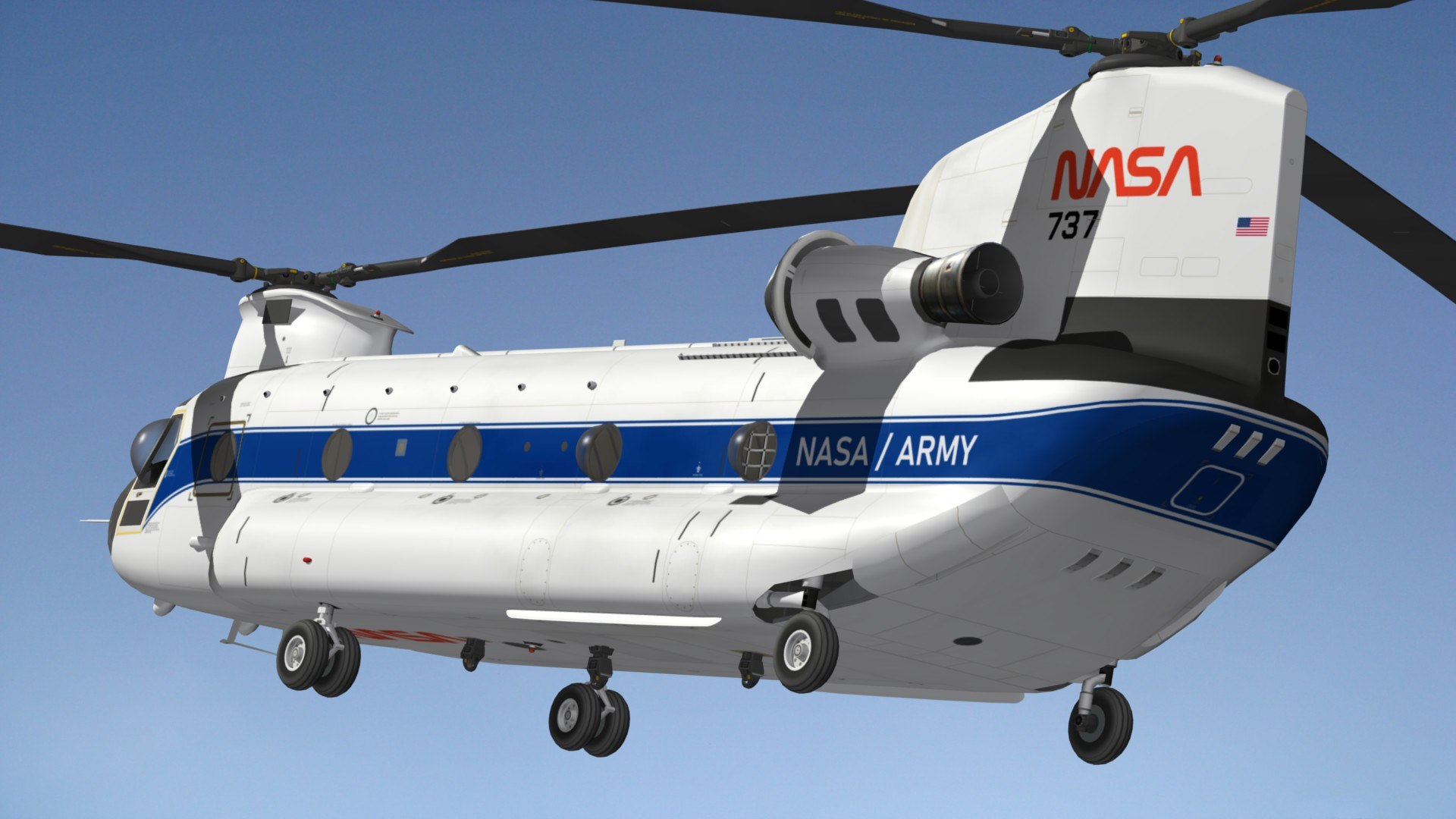 3D CH47 Chinnok NASA - TurboSquid 1923431