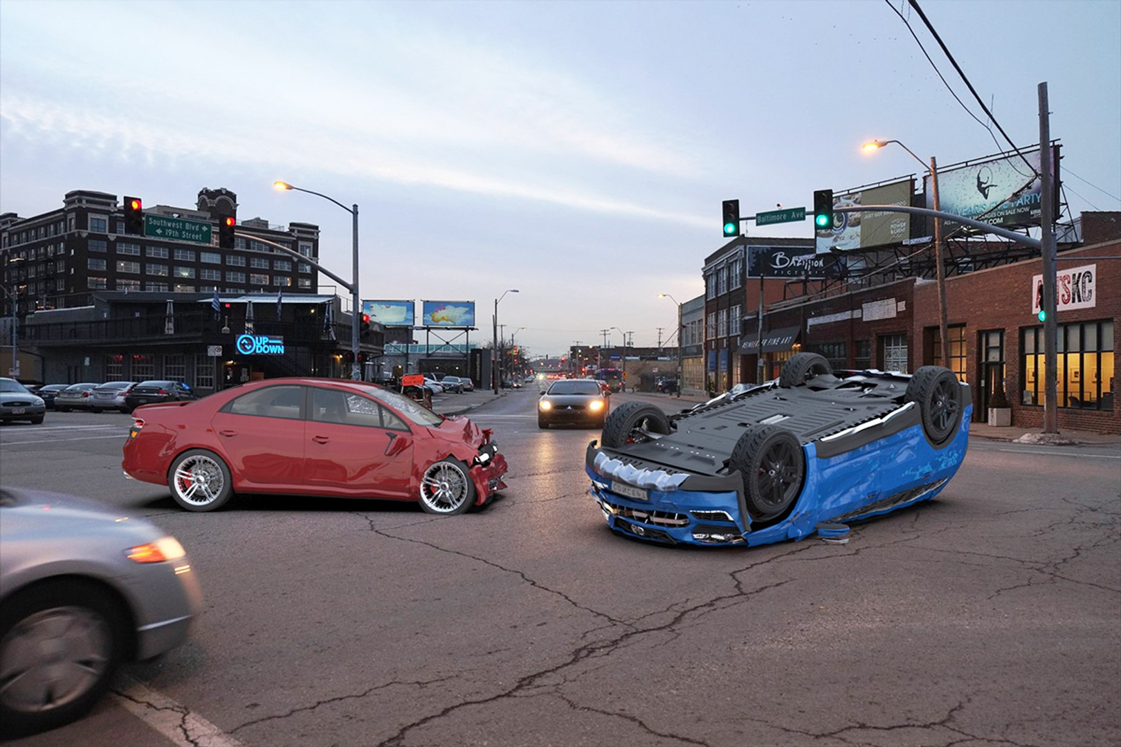 3D accident cars - TurboSquid 1337857