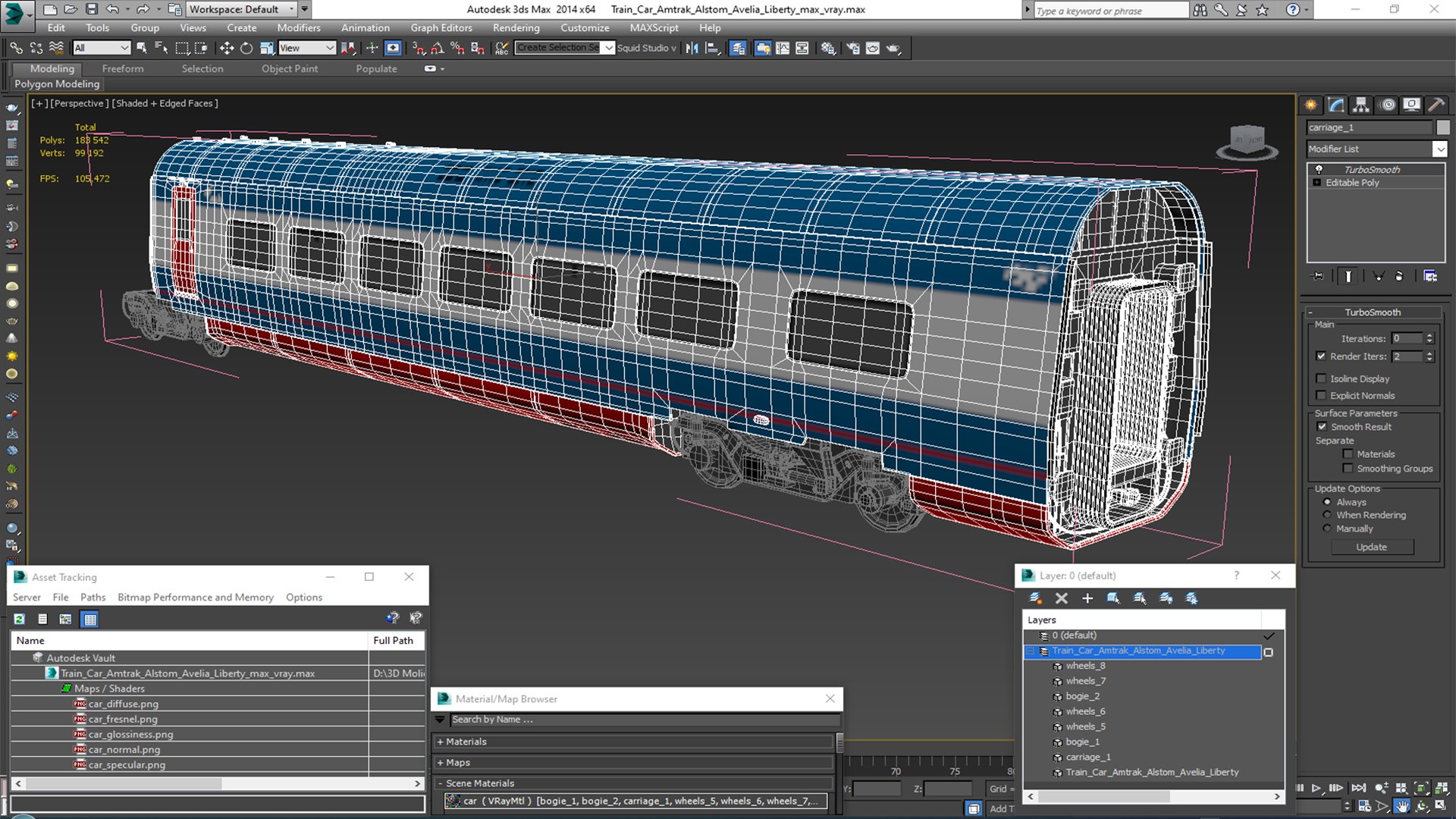 Train Car Amtrak Alstom Avelia Liberty 3D Model - TurboSquid 2090401