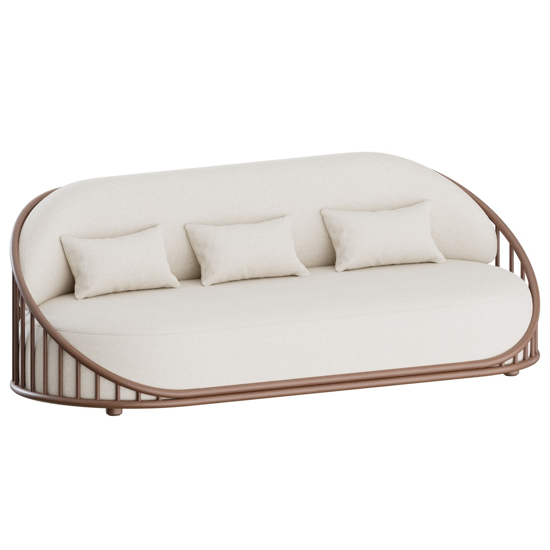 Cask 3 Seater Sofa by Expormim 3D model - TurboSquid 1806664