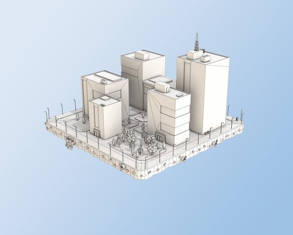 3D city block buildings office model - TurboSquid 1253294
