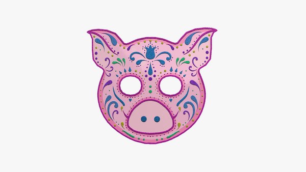modelo 3d Máscara de cerdo Papel 04 - Diseño de personajes de moda ...