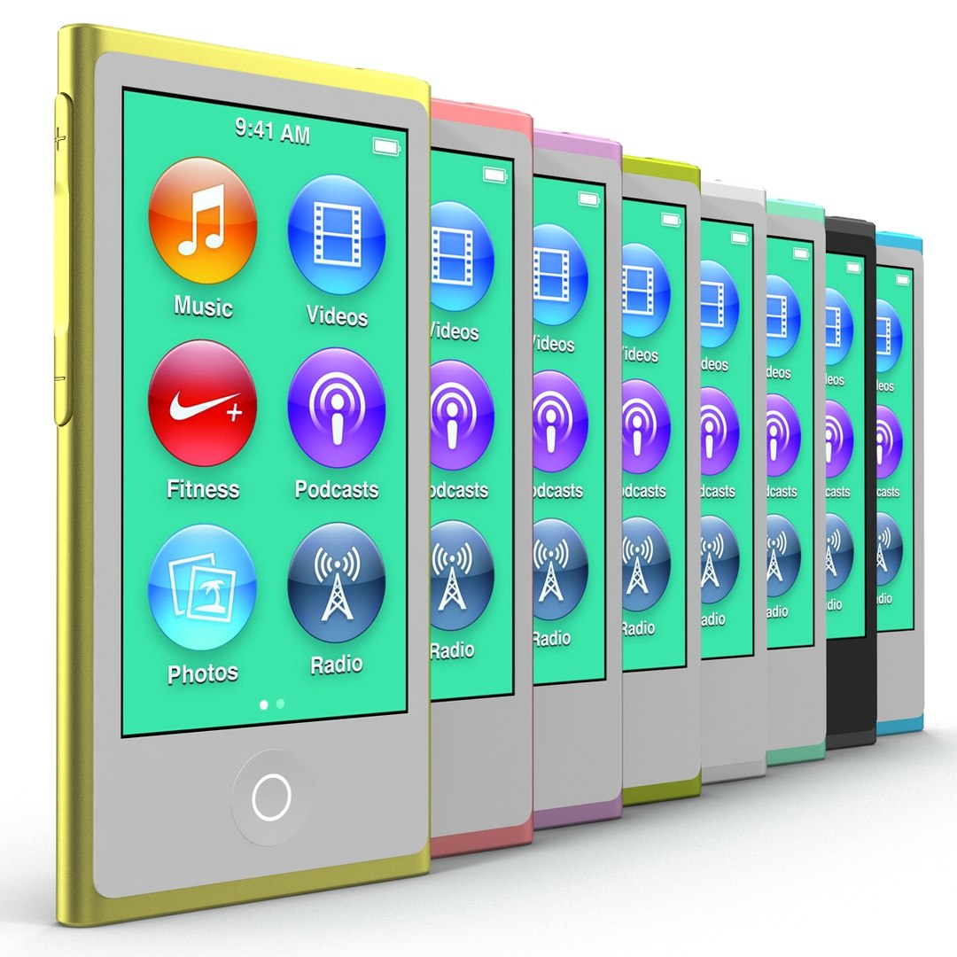 3d model ipod nano set