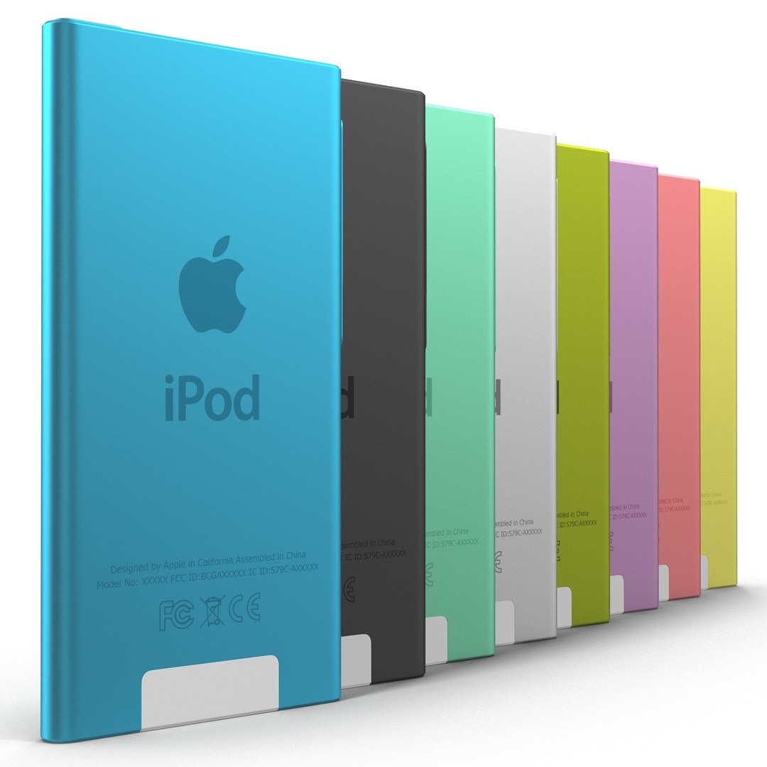 3d model ipod nano set