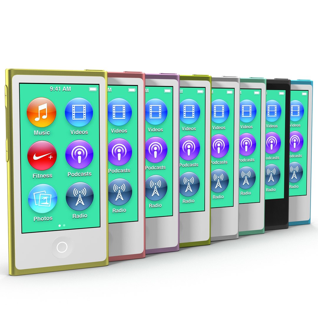 3d model ipod nano set
