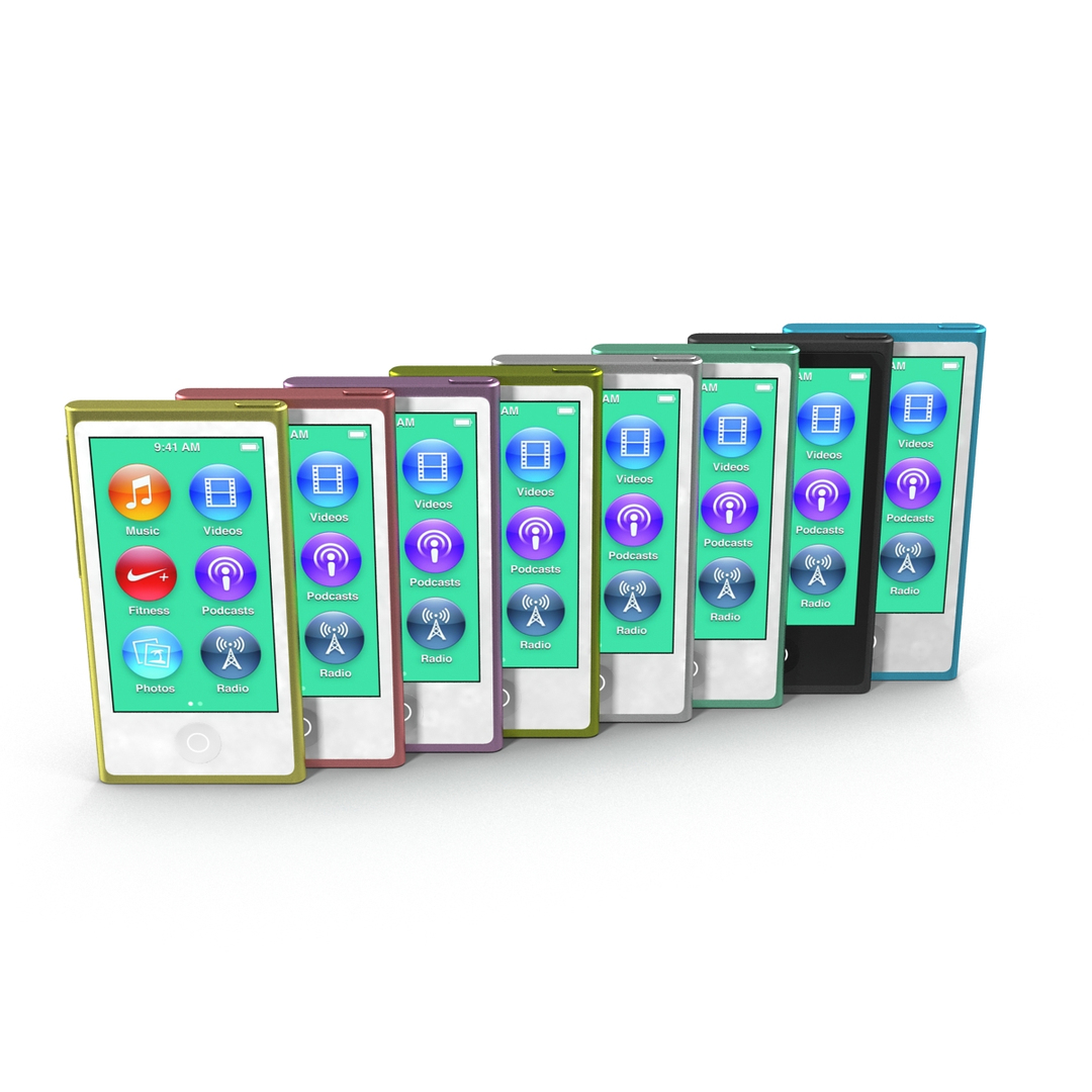 3d model ipod nano set