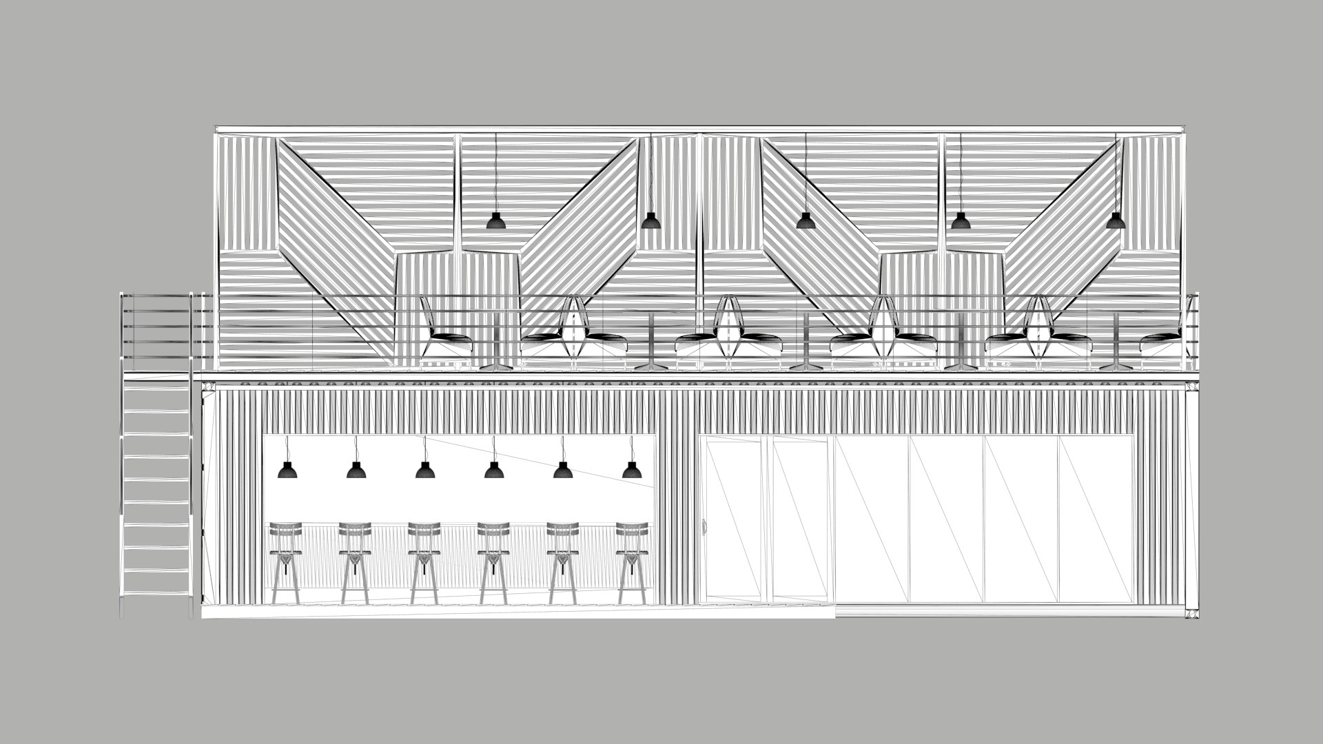 Shipping Container Cafe 2 3D - TurboSquid 2210071