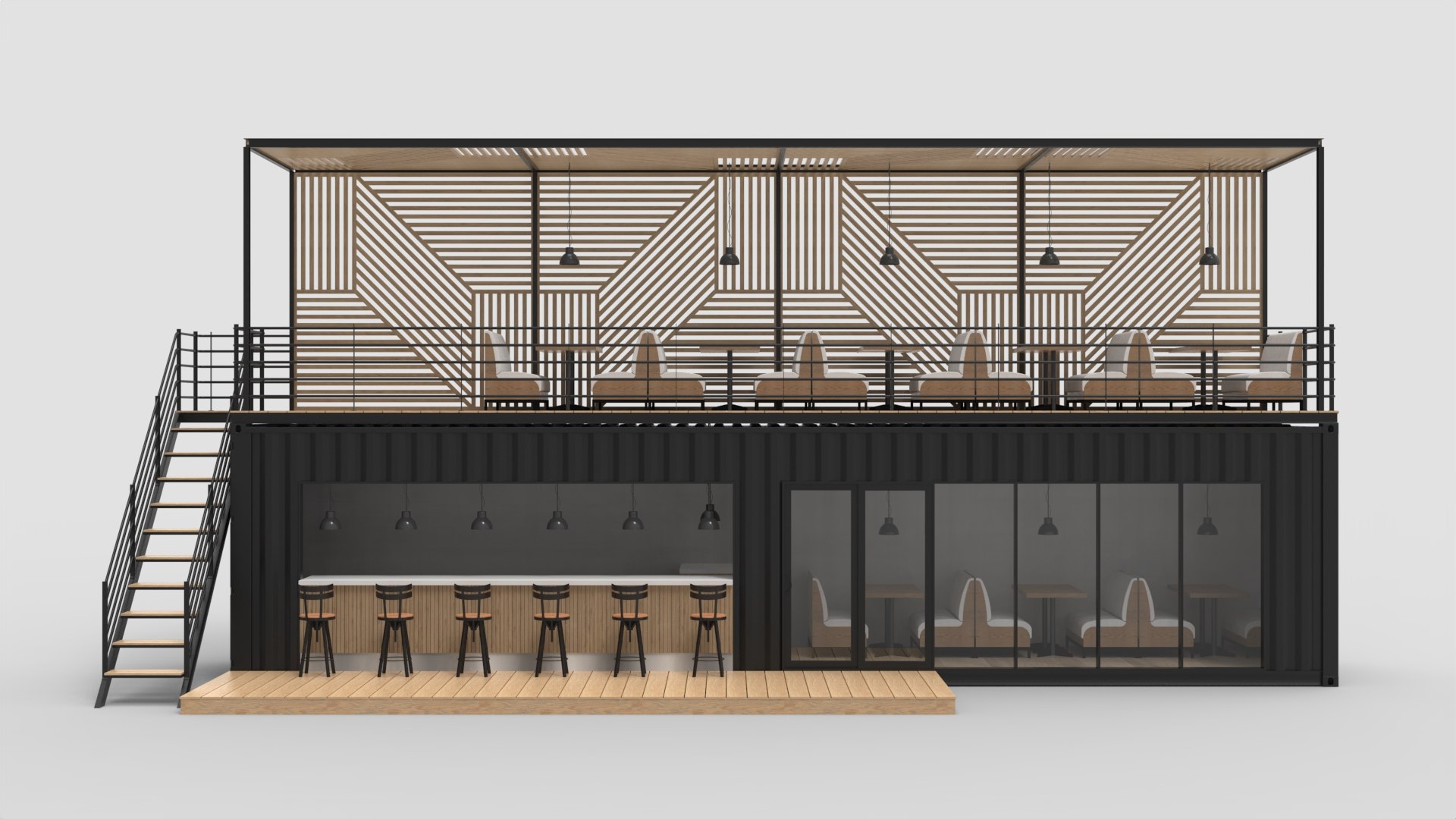 Shipping Container Cafe 2 3D - TurboSquid 2210071