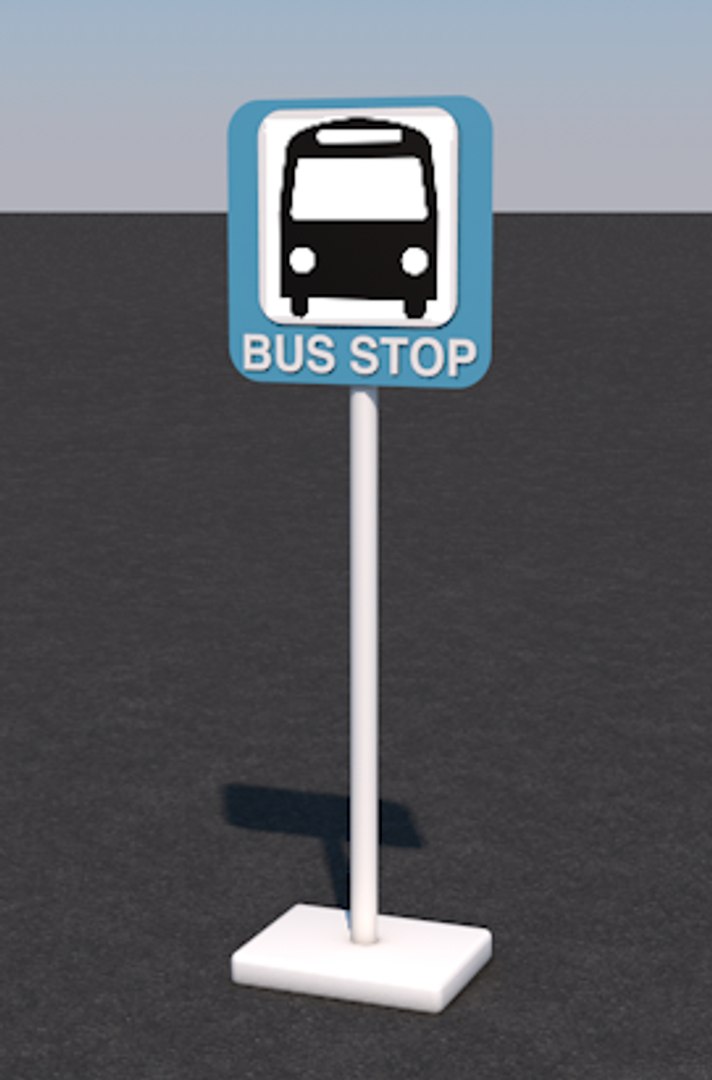 Bus Stop Sign 3D Model - TurboSquid 1190819