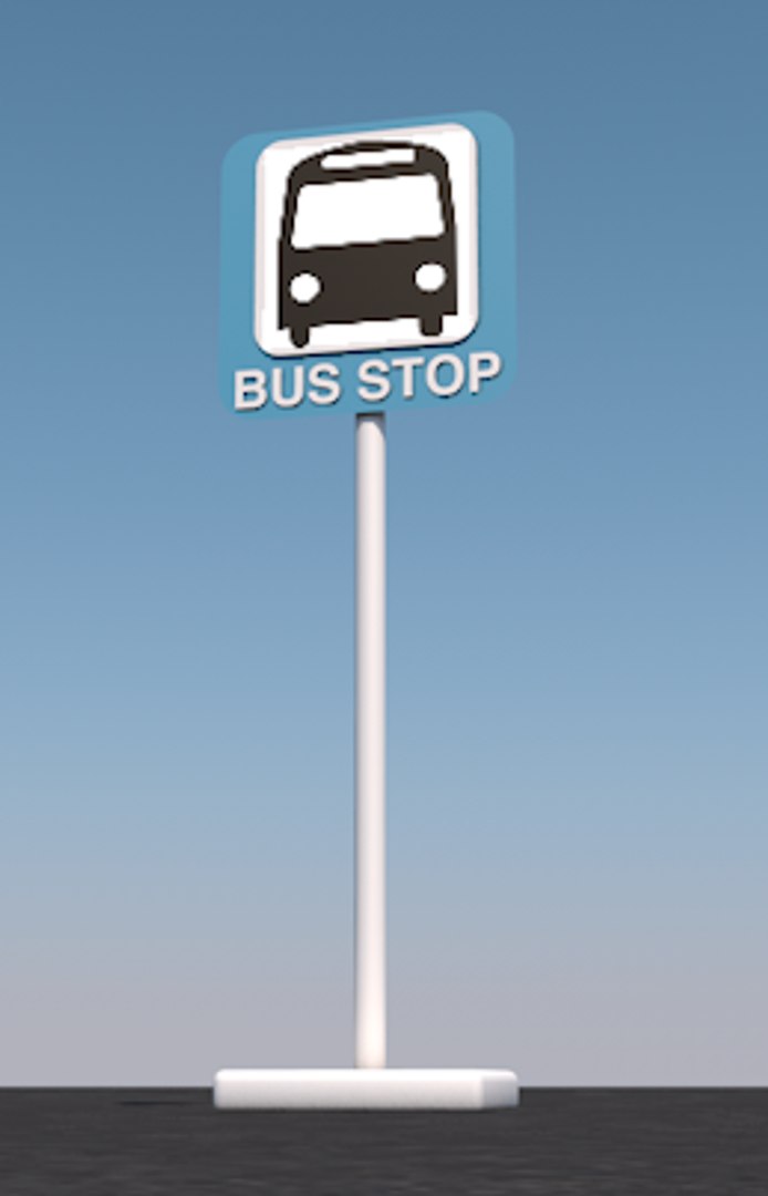 Bus Stop Sign 3D Model - TurboSquid 1190819
