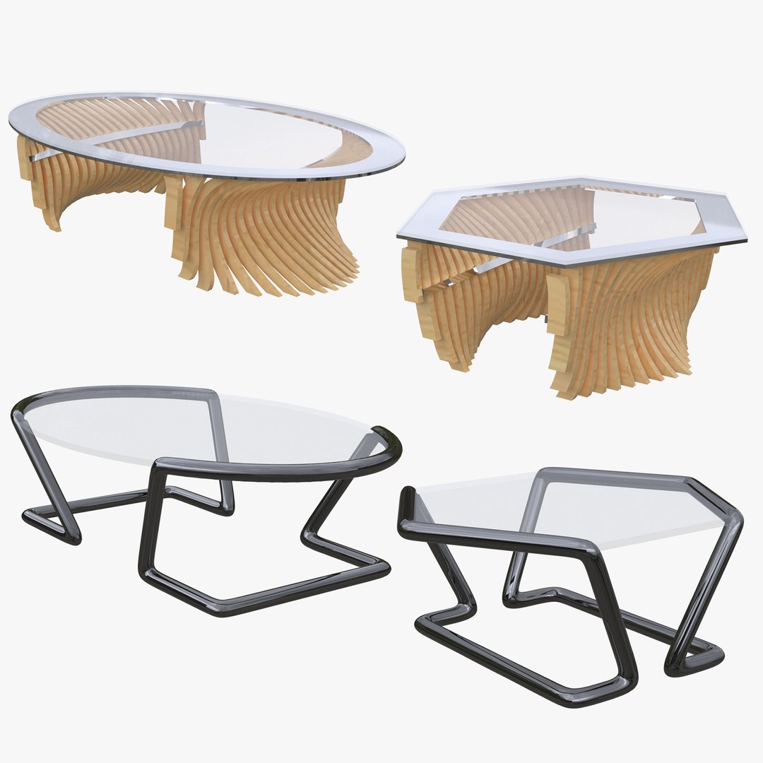 3D Parametric Modern Design Glass Tables 1 Model - TurboSquid 2428837