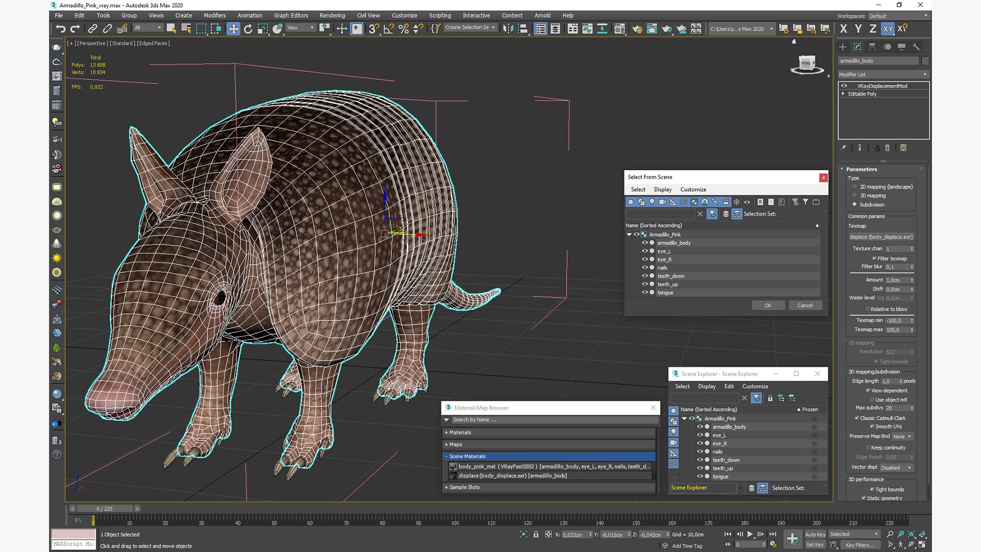 Armadillo Pink 3D Model - TurboSquid 2248170