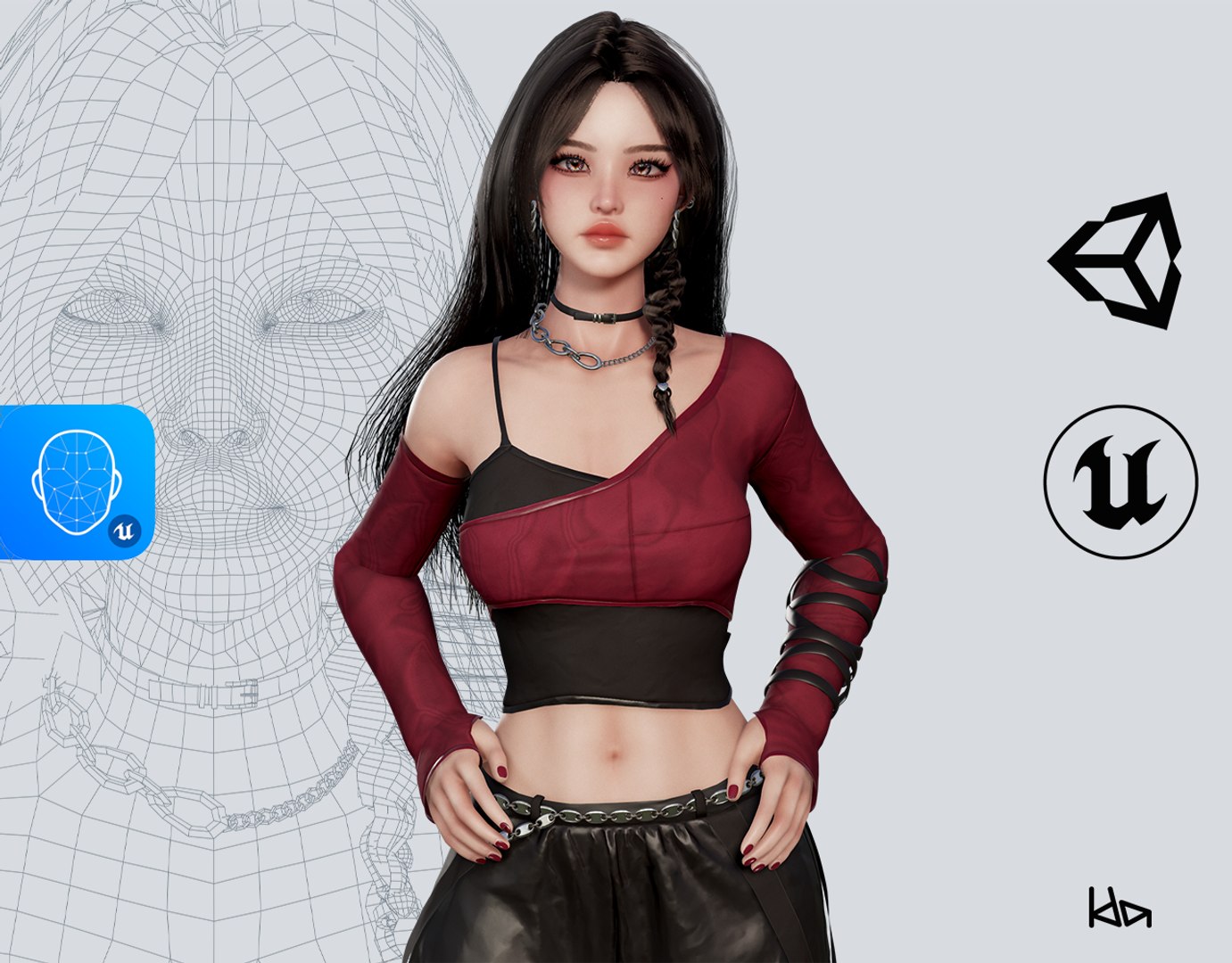 modelo 3d SERIE K-POP Lola - Game Ready Low-poly modelo 3d - TurboSquid ...