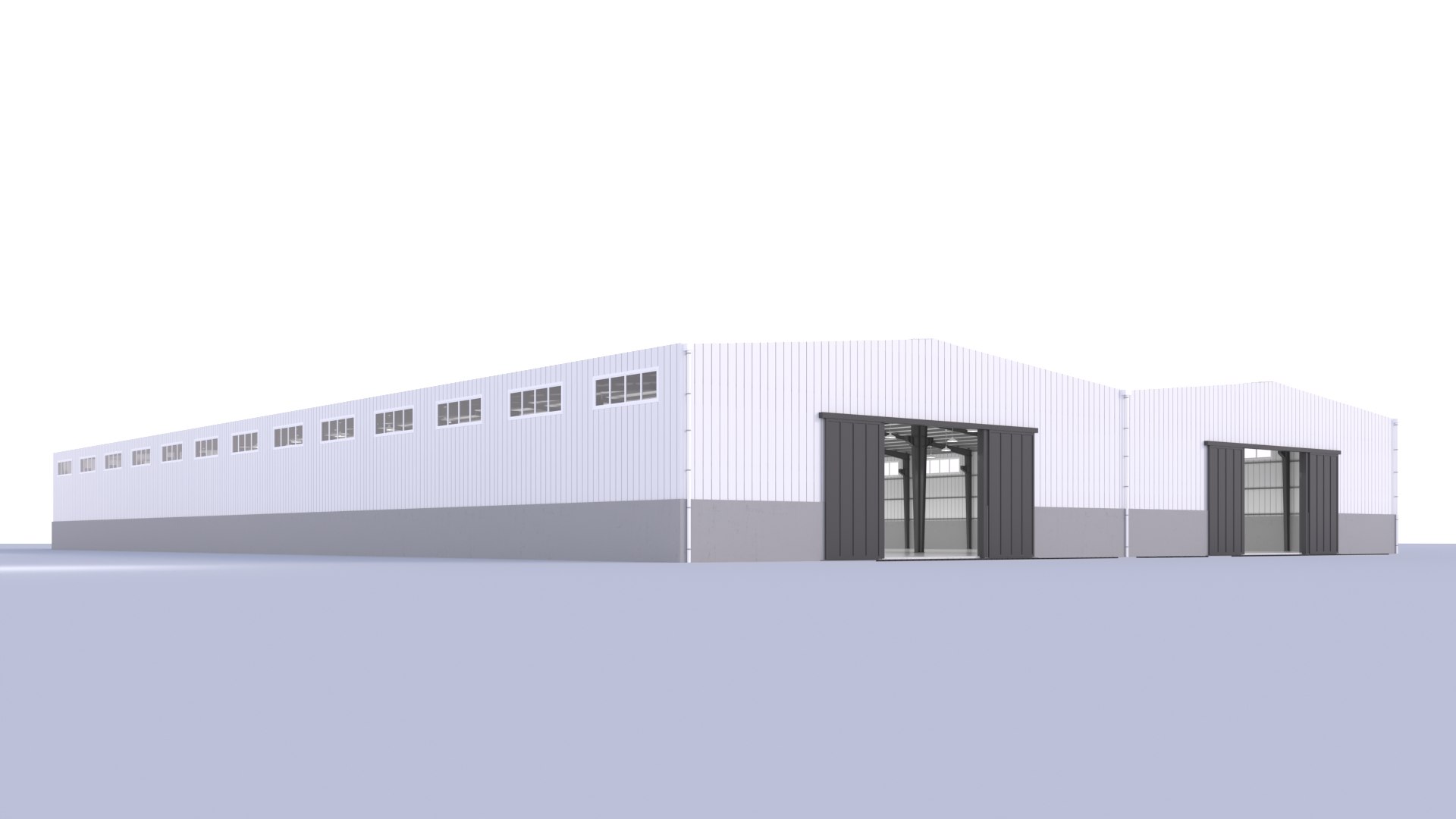 3D Model Steel Structure Warehouse2 - 48m X Adjustable Length ...