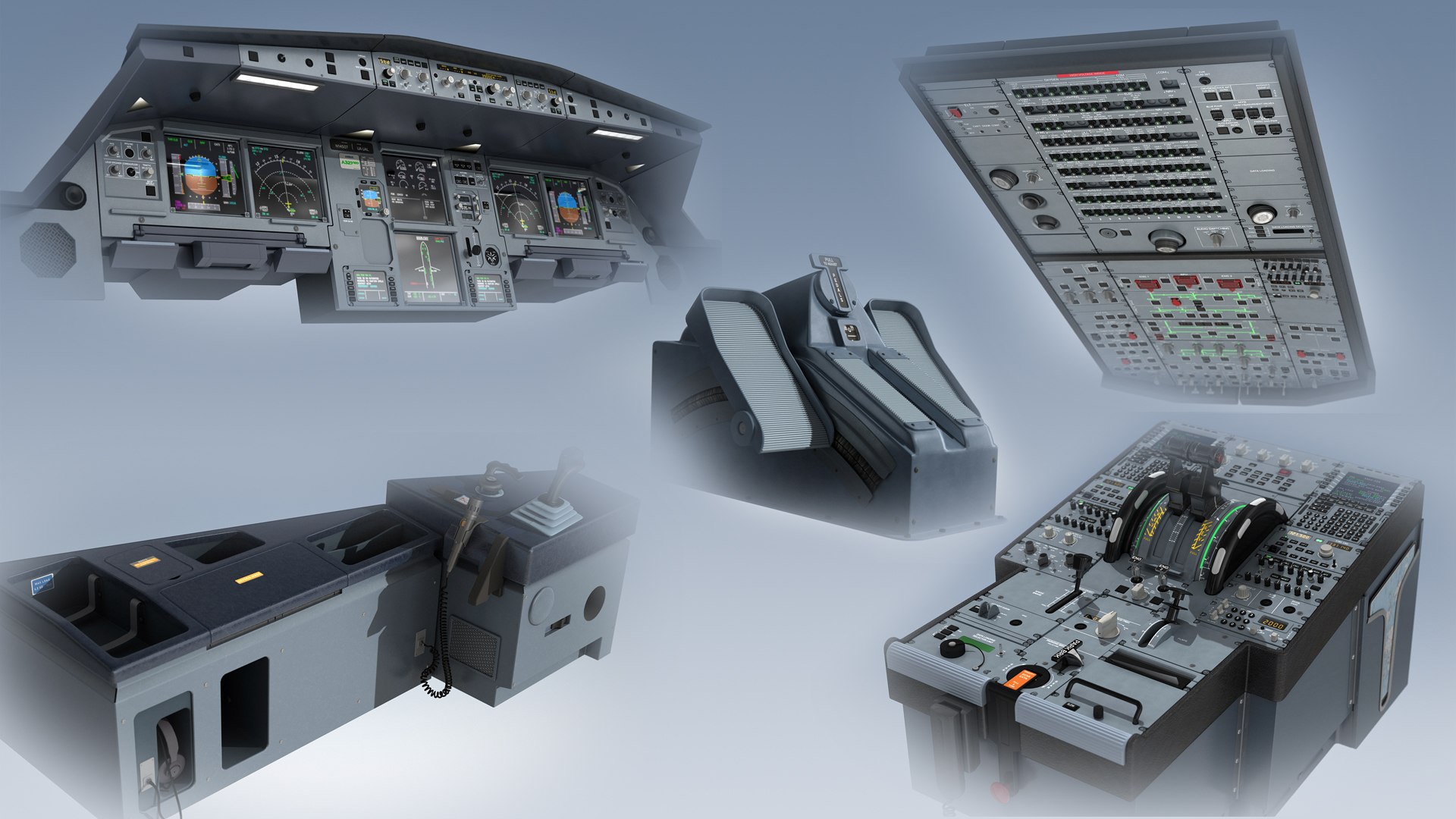 3D A319 A320 A321 Flight Deck Instruments - TurboSquid 2417005