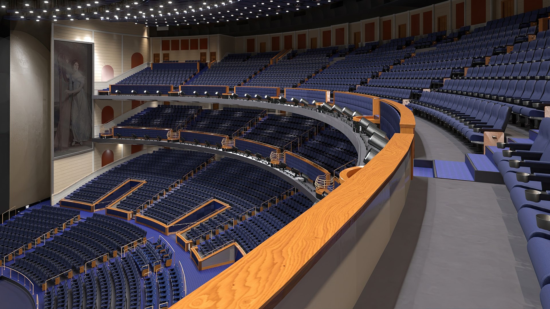 Grand Performance Auditorium Blue 3D Model - TurboSquid 2500000