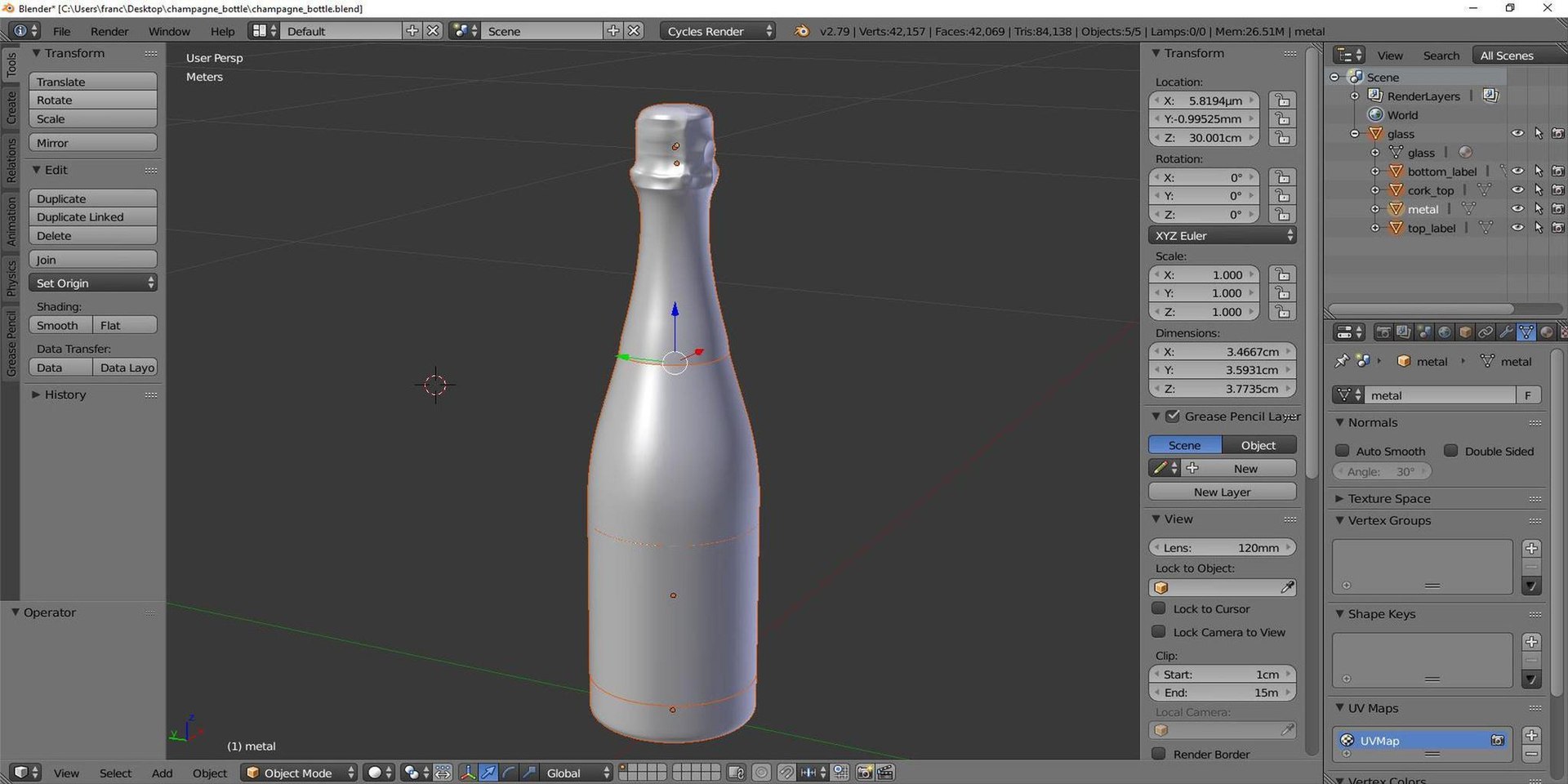 Champagne Bottle 3D Model - TurboSquid 1605482