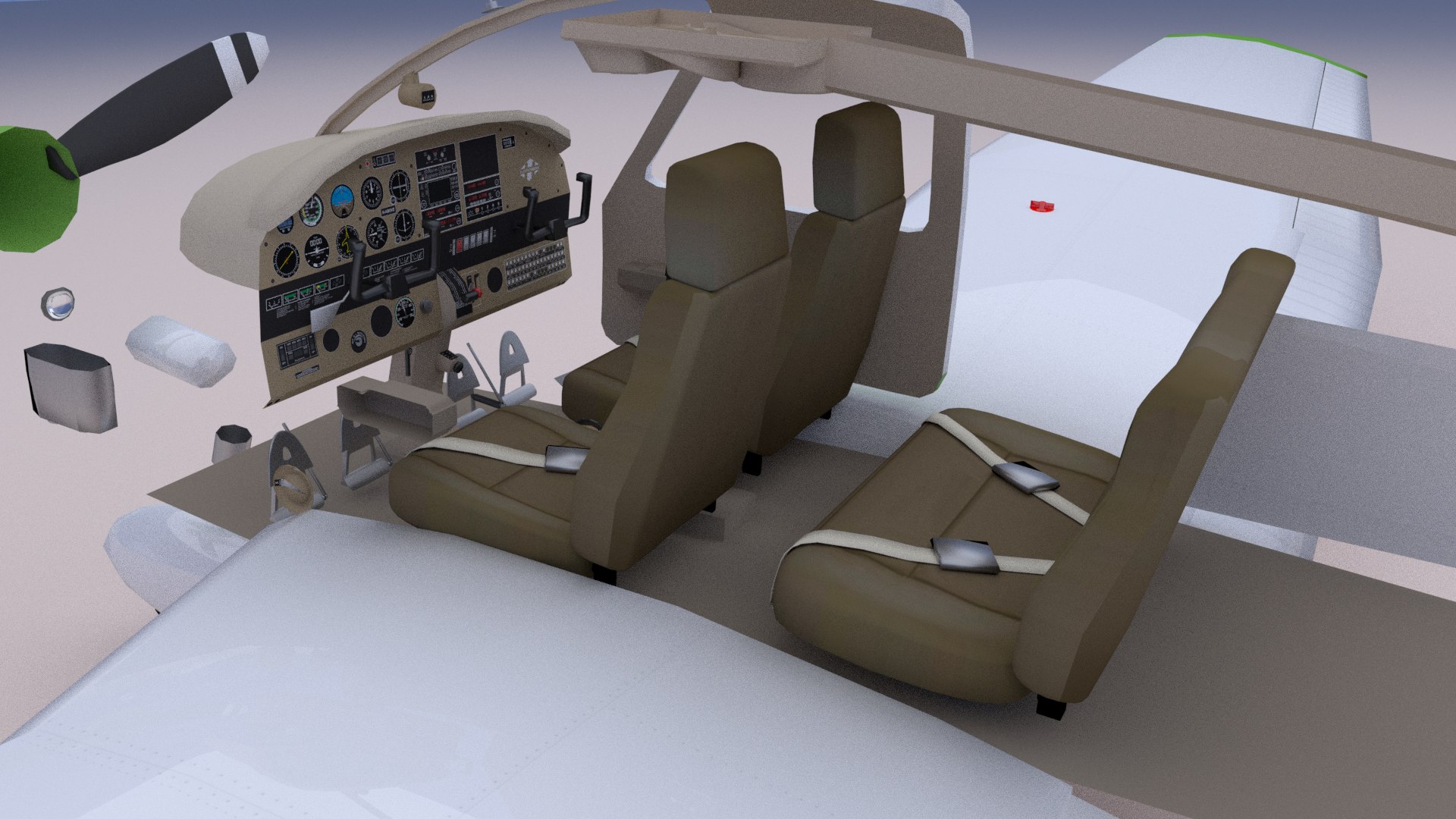 Pa28 Instruments Panel 3D Model - TurboSquid 1153172