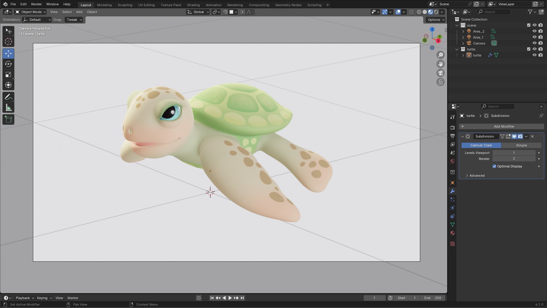 3D Cartoon Turtle Model - TurboSquid 2231757