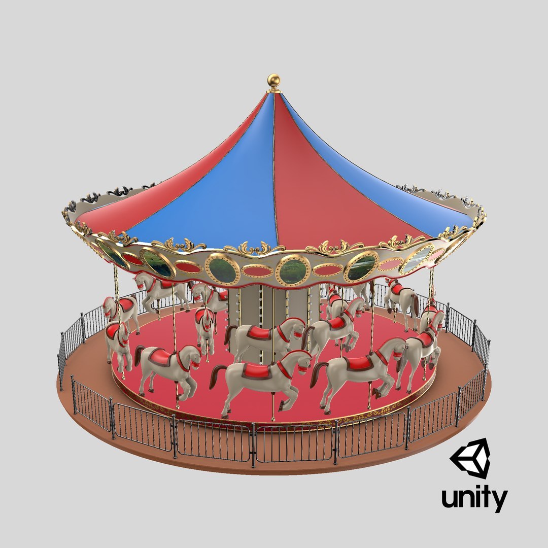 Two Detailed Carousels 3D - TurboSquid 2346569