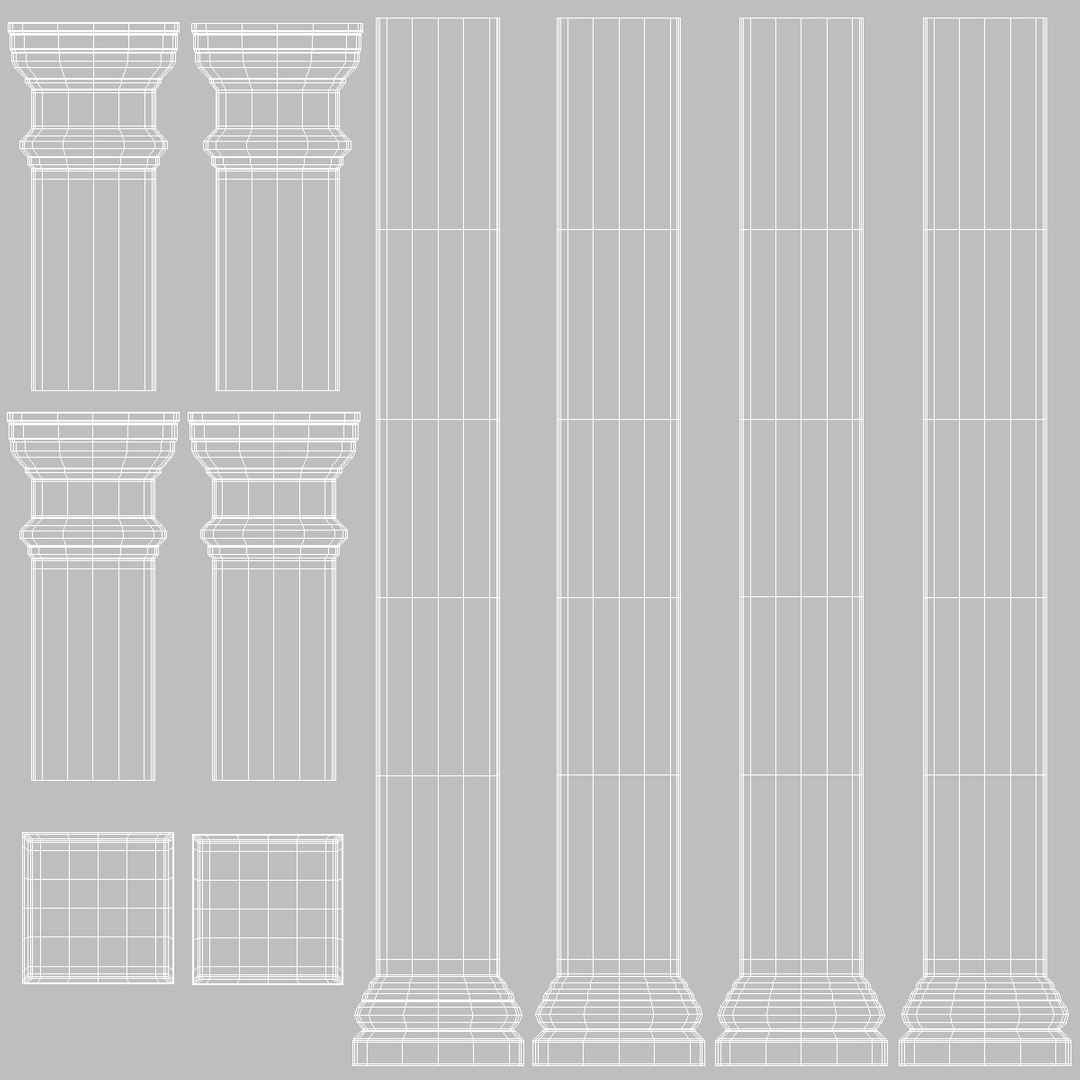 Painted Fiberglass Square Column 3D Model - TurboSquid 2141012