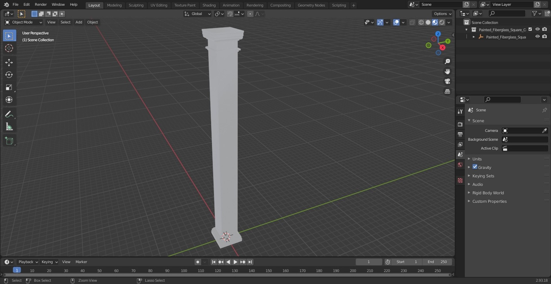 Painted Fiberglass Square Column 3D Model - TurboSquid 2141012