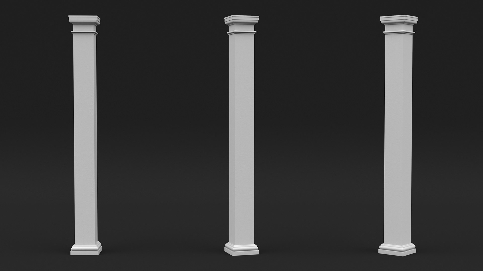 Painted Fiberglass Square Column 3D Model - TurboSquid 2141012