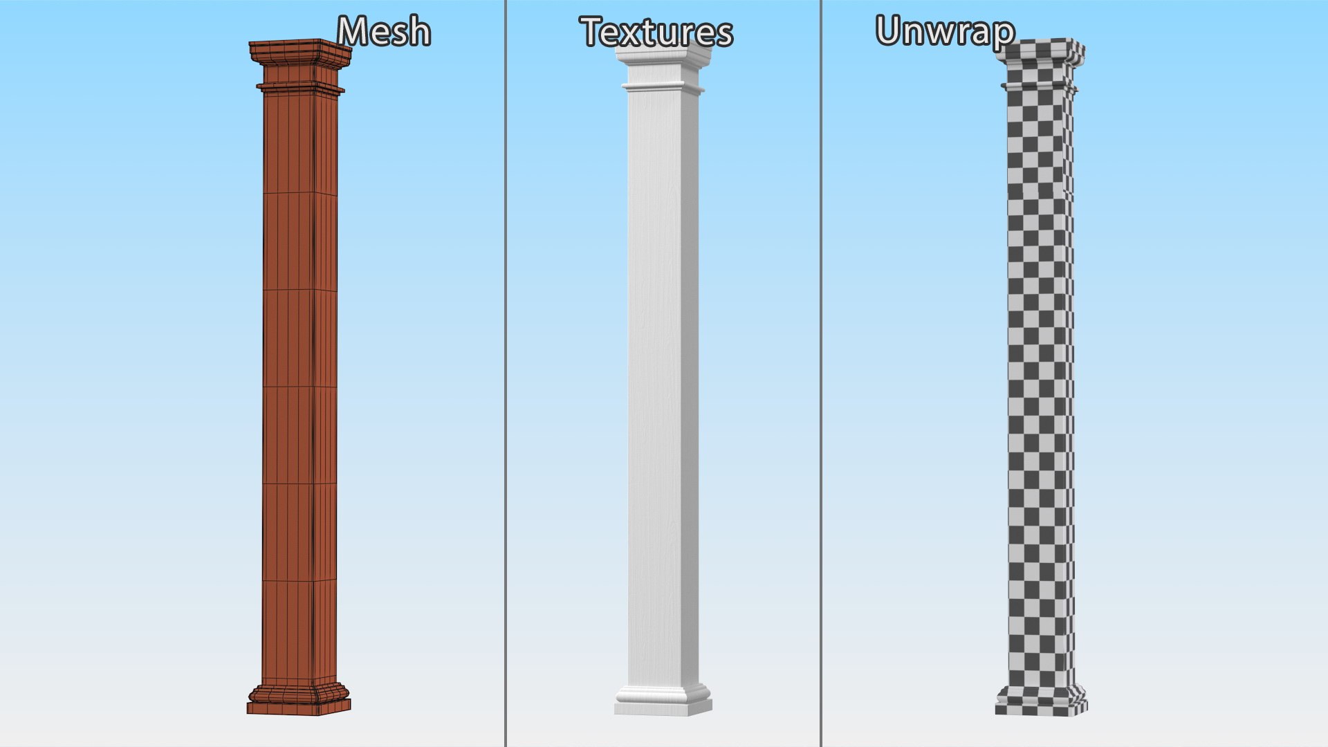 Painted Fiberglass Square Column 3D Model - TurboSquid 2141012