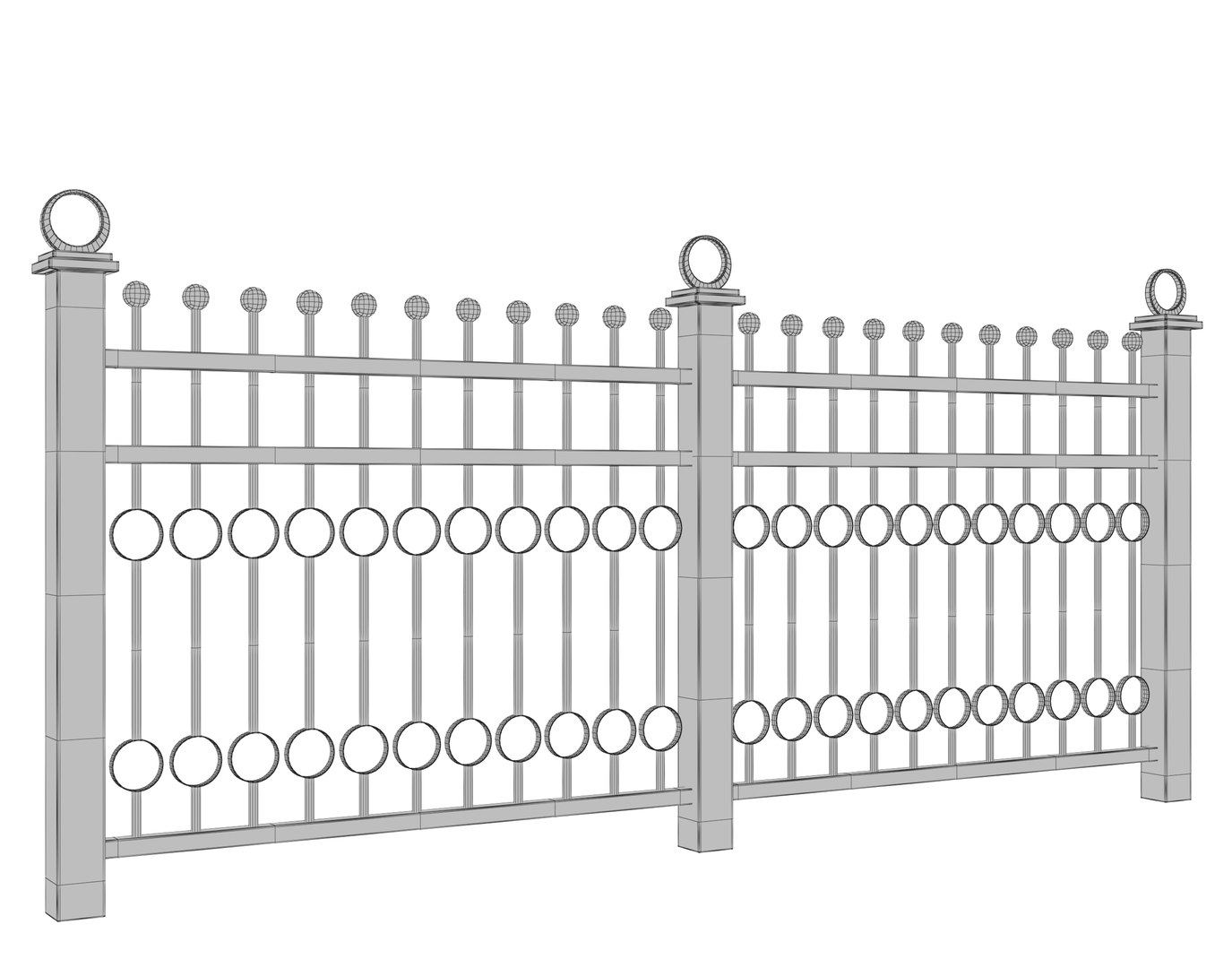 3D Set Metal Fences Model - TurboSquid 1475031