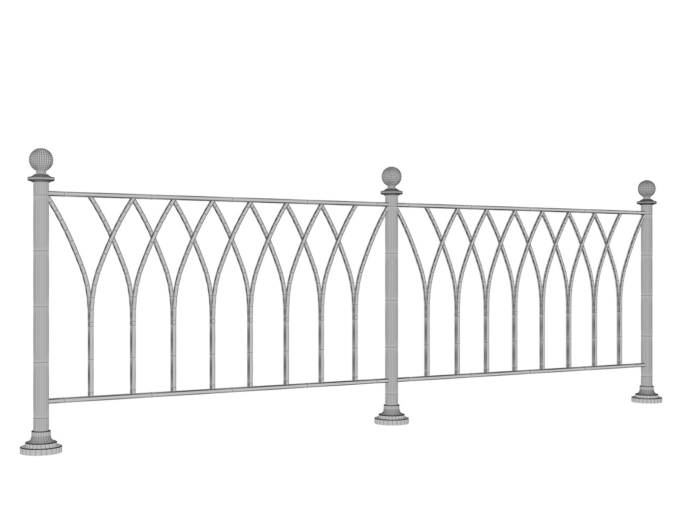 3D Set Metal Fences Model - TurboSquid 1475031