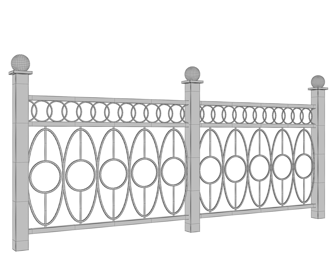 3D Set Metal Fences Model - TurboSquid 1475031