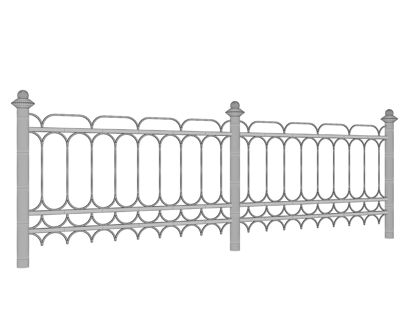 3D Set Metal Fences Model - TurboSquid 1475031