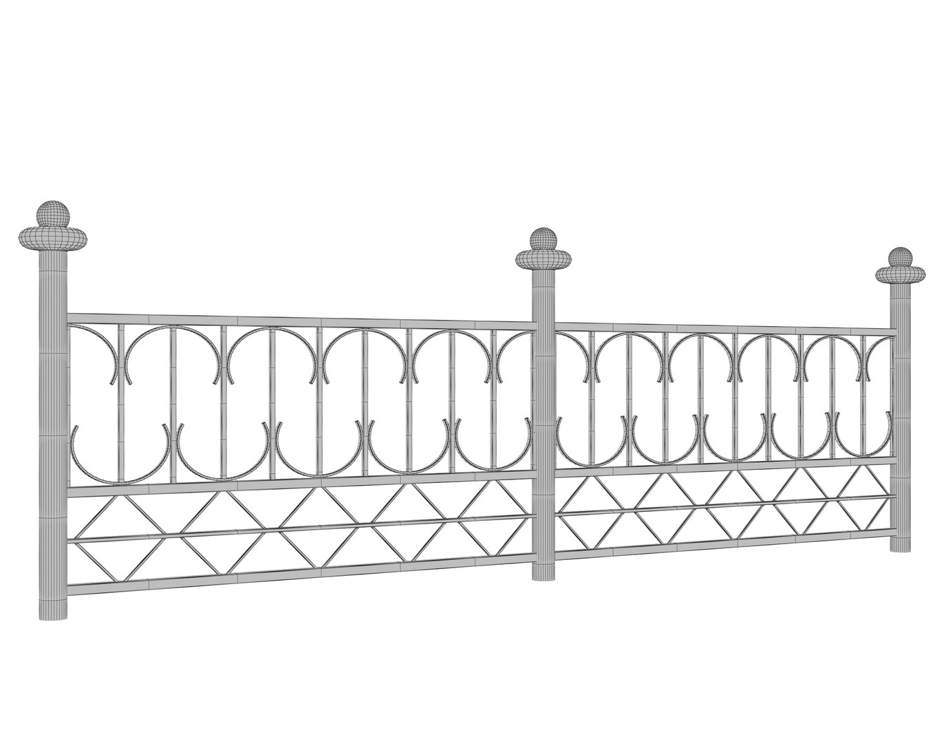 3D Set Metal Fences Model - TurboSquid 1475031