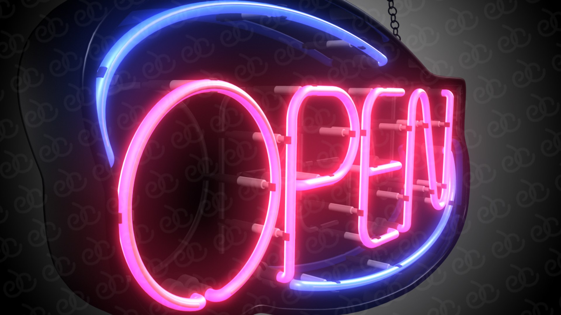Neon Open Sign 3d Model