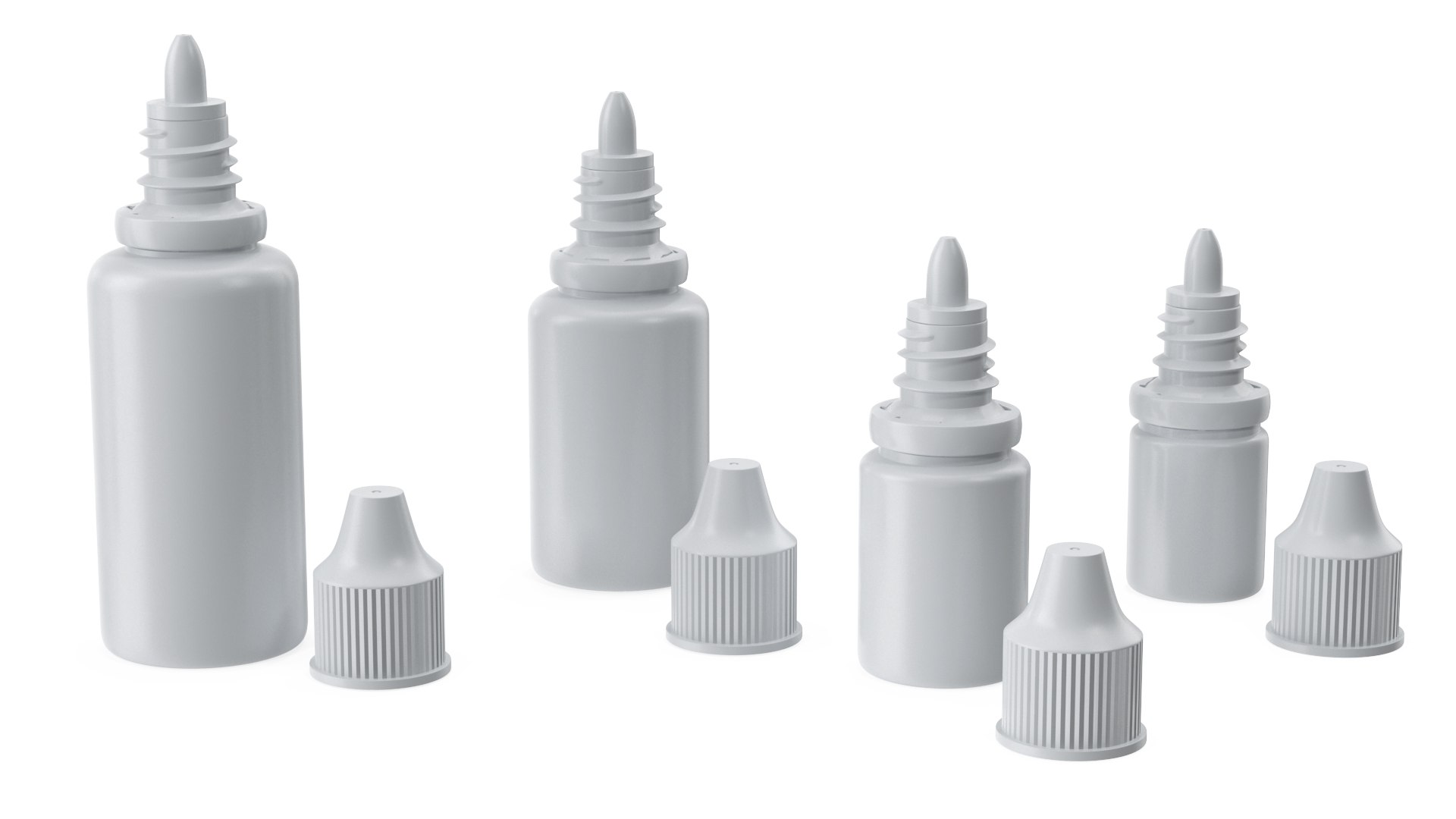 Plastic Dropper Bottles 5ml-30ml Set 3D Model - TurboSquid 2151631