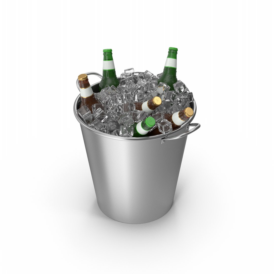 3D Beer Bottles In A Metal Bucket - TurboSquid 1921876