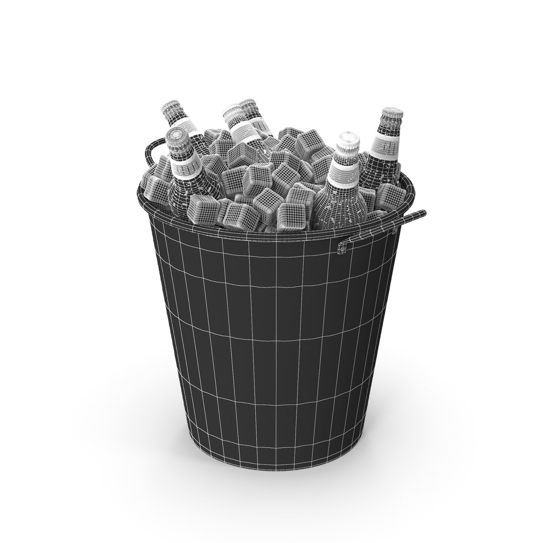 3D Beer Bottles In A Metal Bucket - TurboSquid 1921876