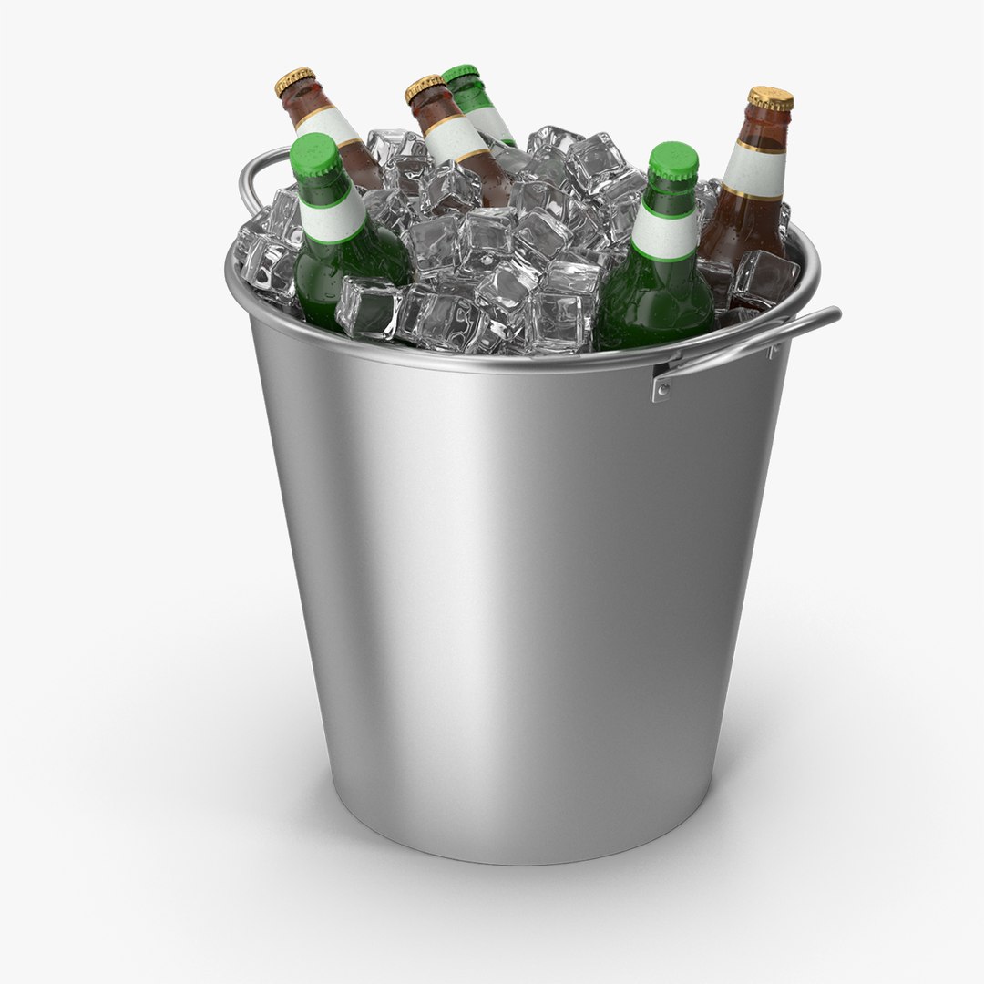 3D Beer Bottles In A Metal Bucket - TurboSquid 1921876