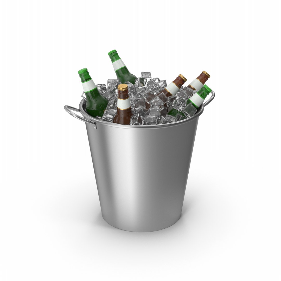 3D Beer Bottles In A Metal Bucket - TurboSquid 1921876