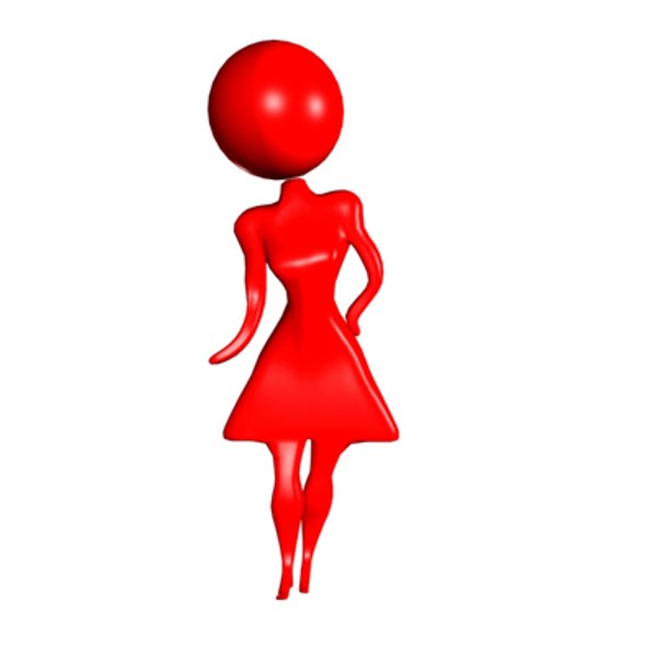 3d simple figure cartoon girl